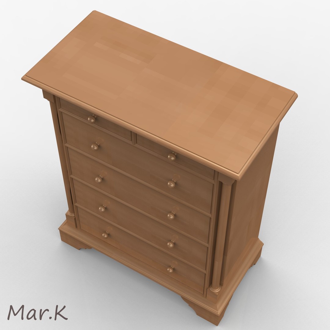 3d Chest Drawers Model