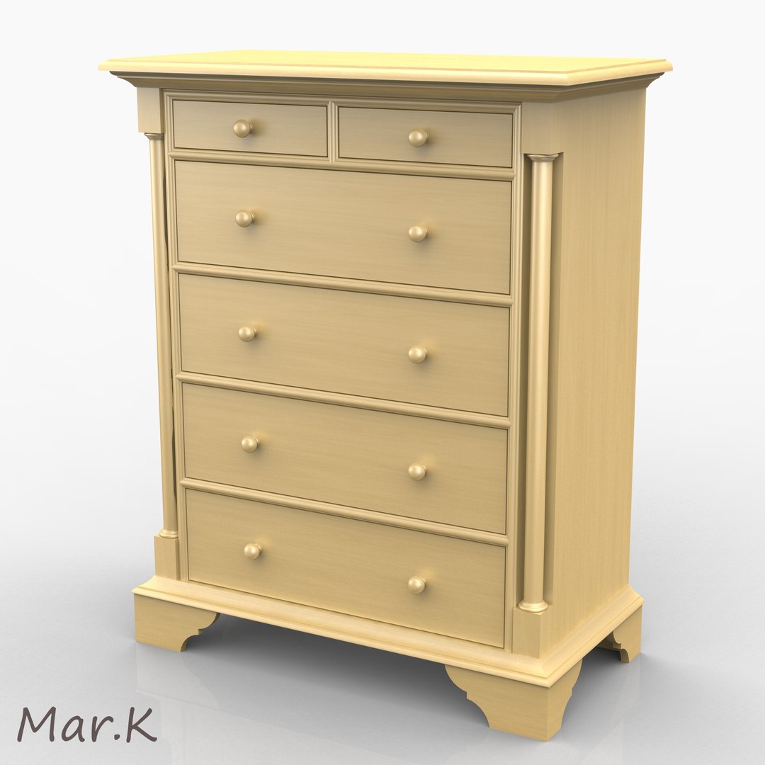 3d Chest Drawers Model