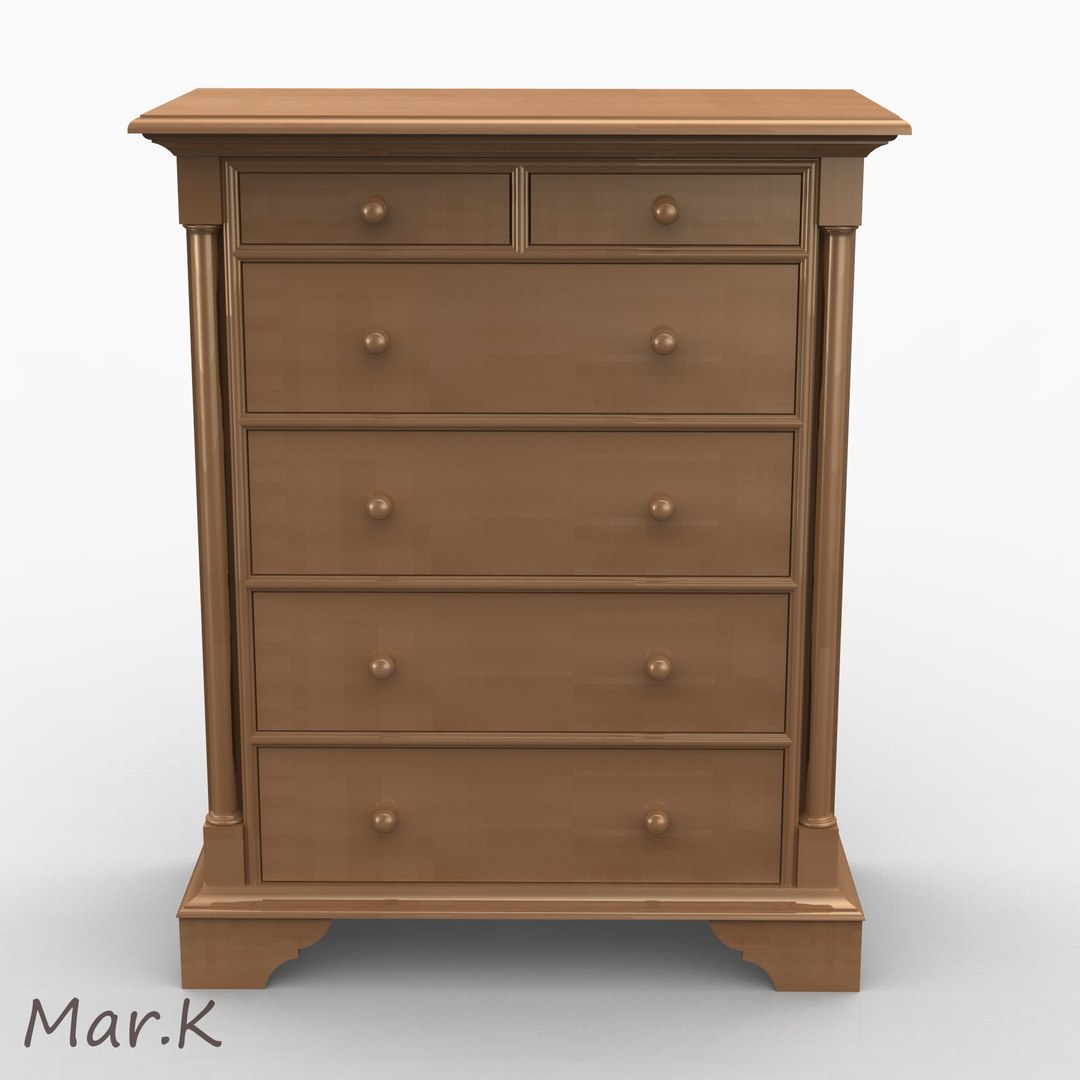 3d Chest Drawers Model