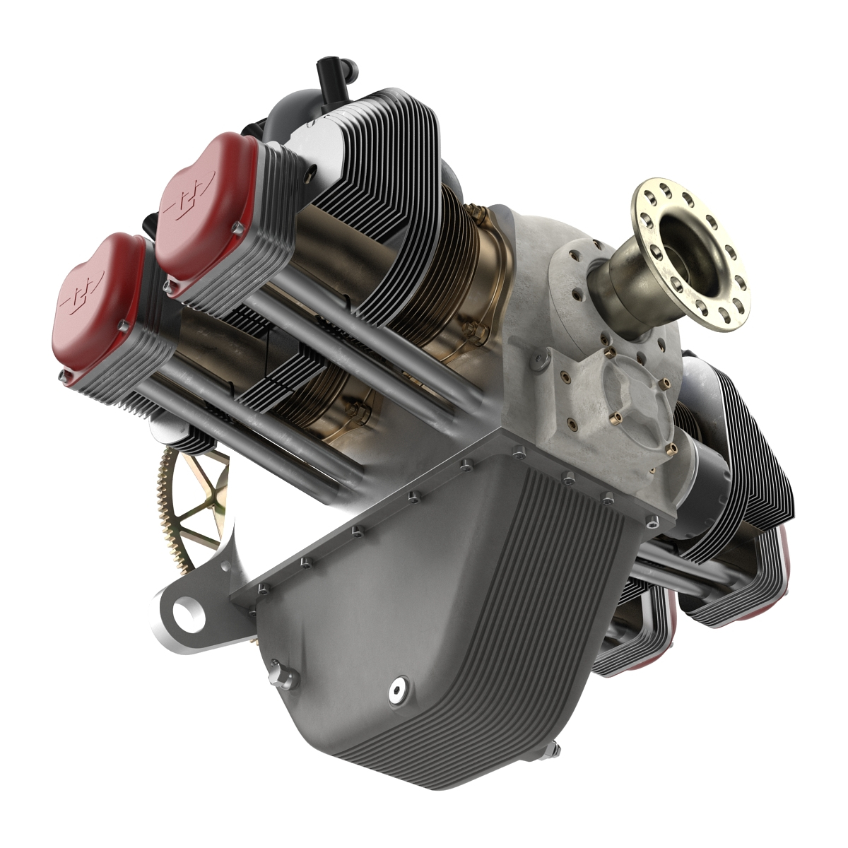 piston aircraft engine ulpower 3d model