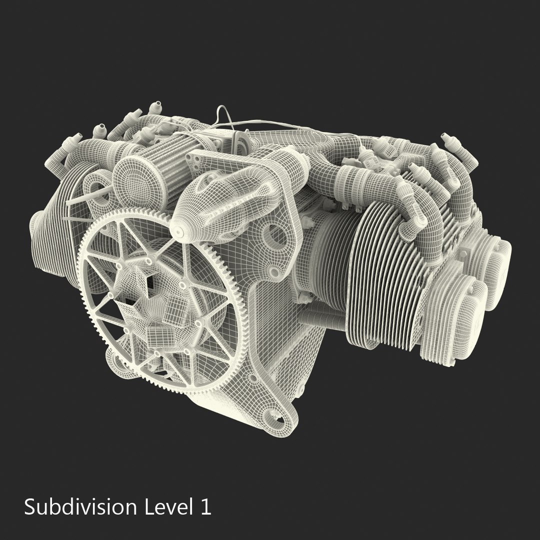 Piston Aircraft Engine Ulpower 3d Model