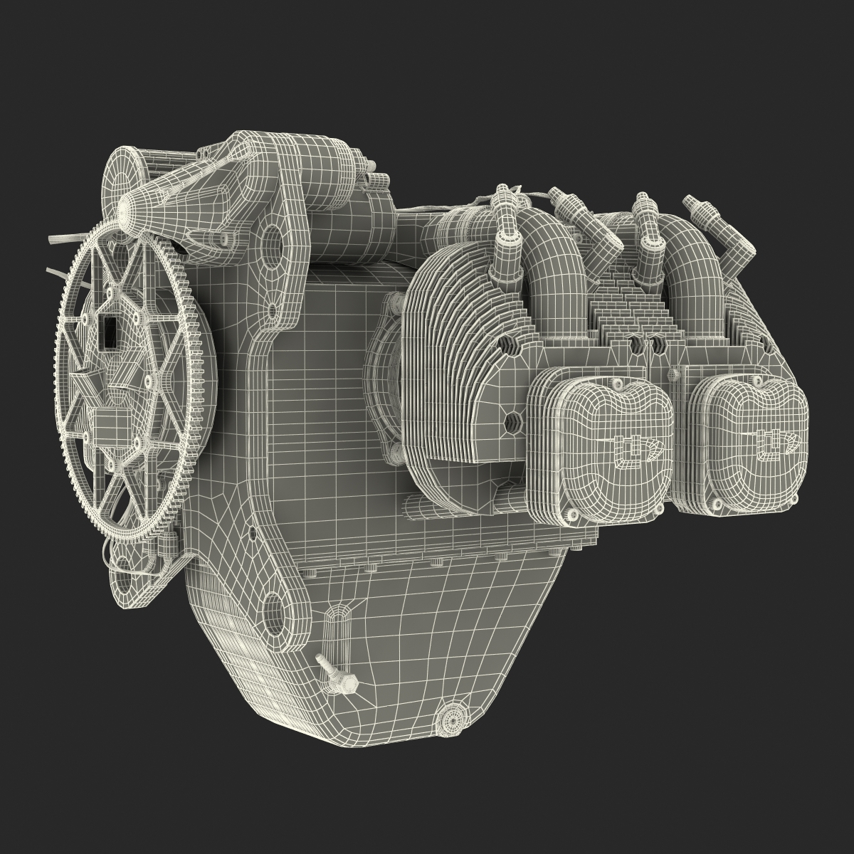 piston aircraft engine ulpower 3d model