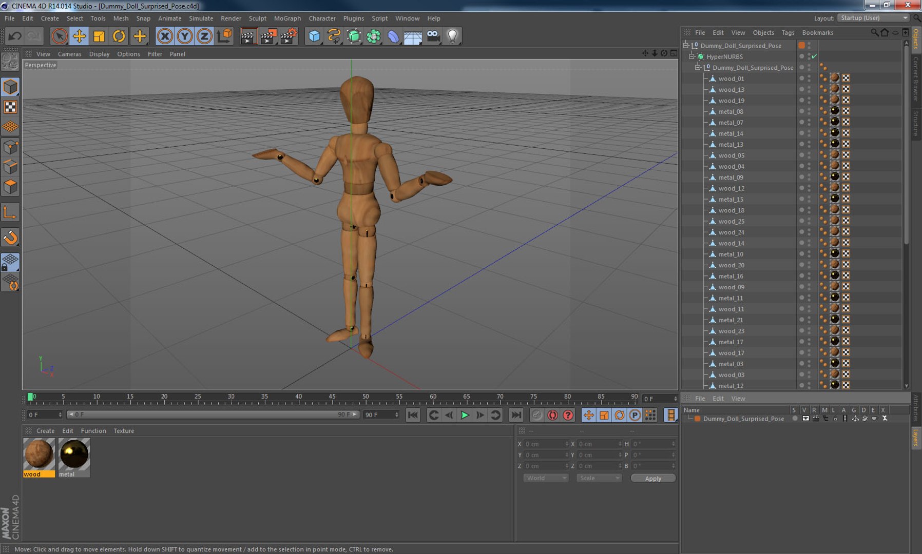 3D dummy doll surprised pose - TurboSquid 1334052