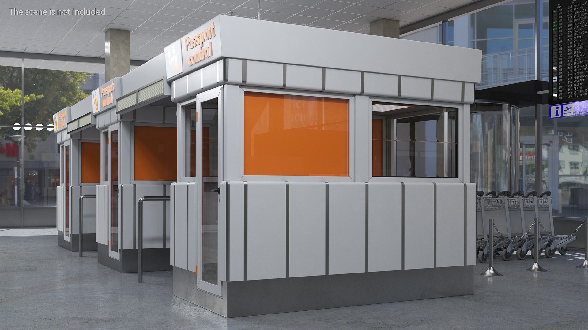 Airport Passport Control Counter White 3D - TurboSquid 2093539