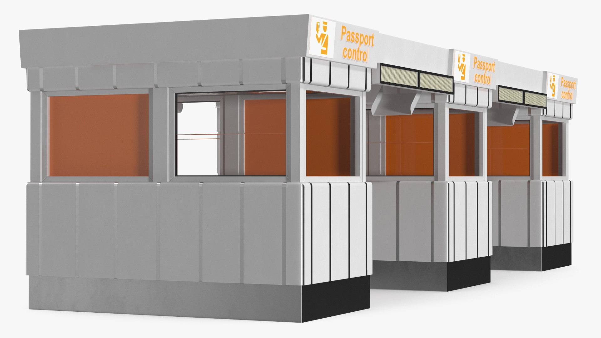 Airport Passport Control Counter White 3D - TurboSquid 2093539