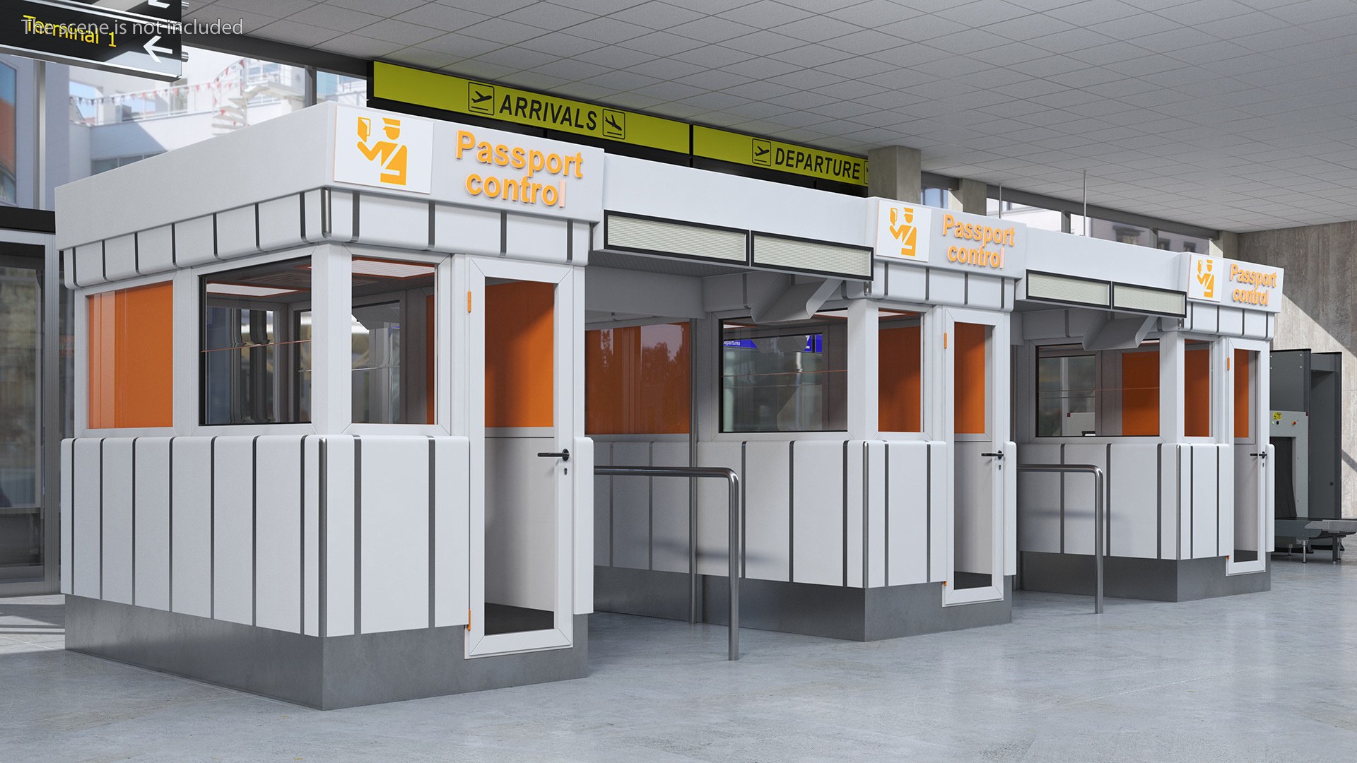 Airport Passport Control Counter White 3D - TurboSquid 2093539