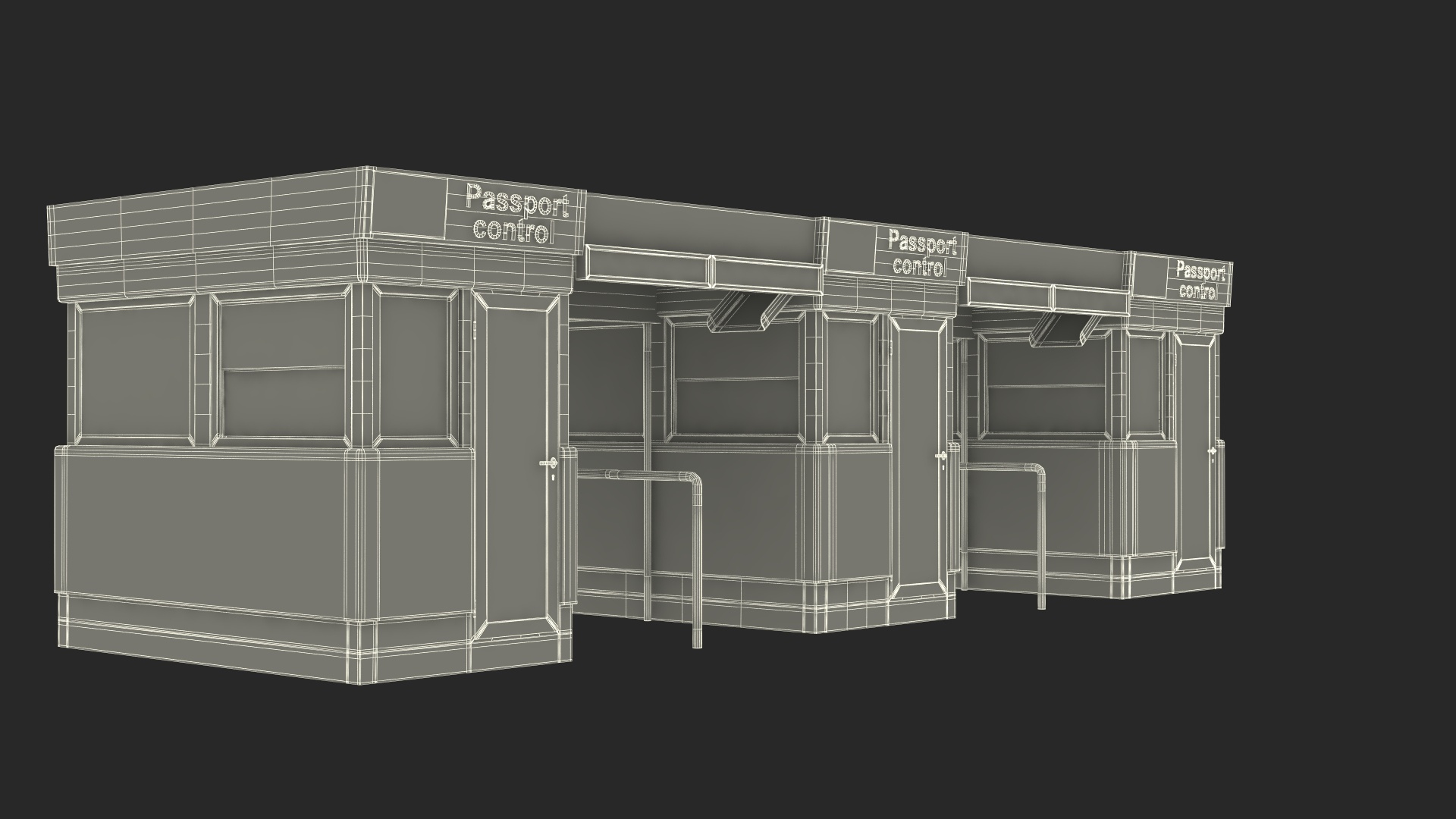 Airport Passport Control Counter White 3D - TurboSquid 2093539