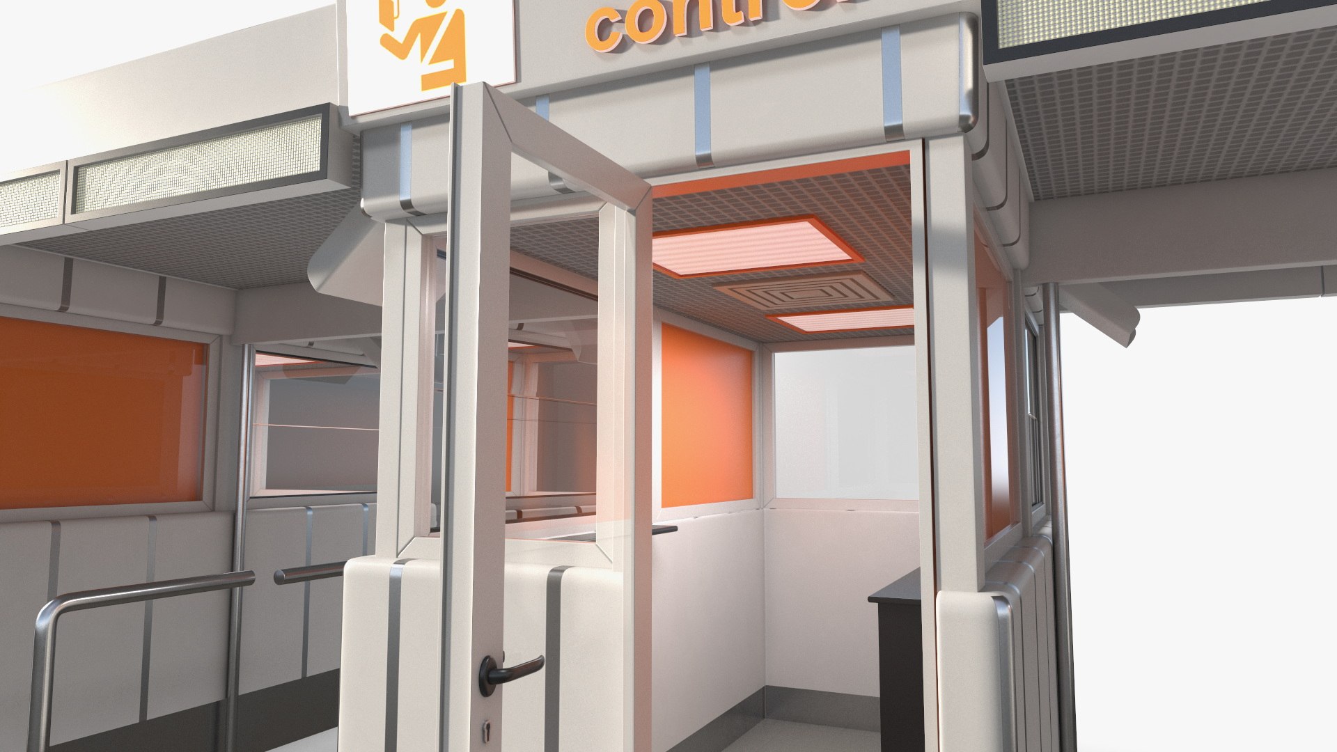 Airport Passport Control Counter White 3D - TurboSquid 2093539