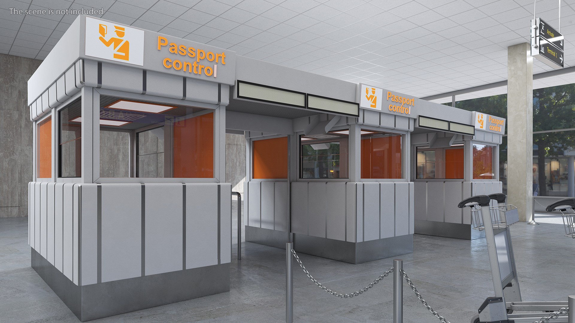 Airport Passport Control Counter White 3D - TurboSquid 2093539