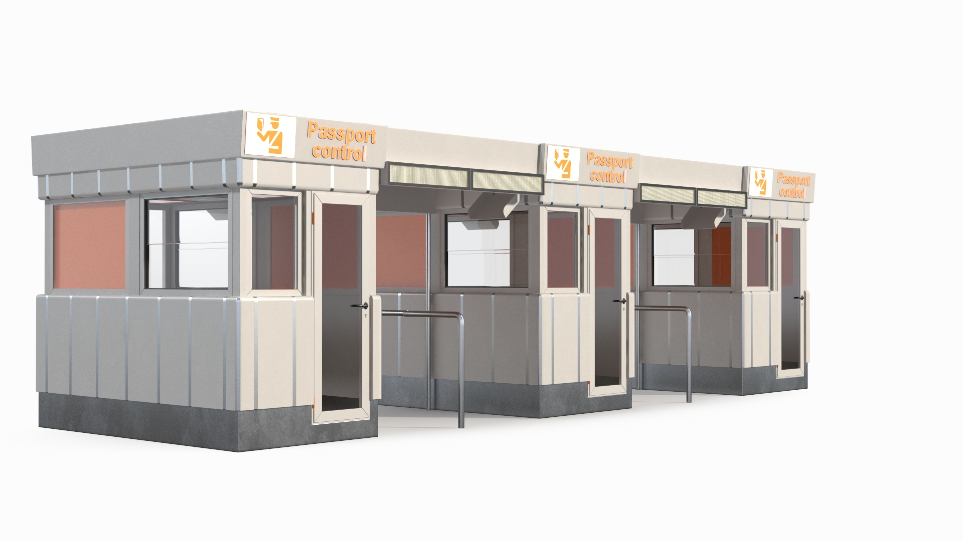 Airport Passport Control Counter White 3D - TurboSquid 2093539
