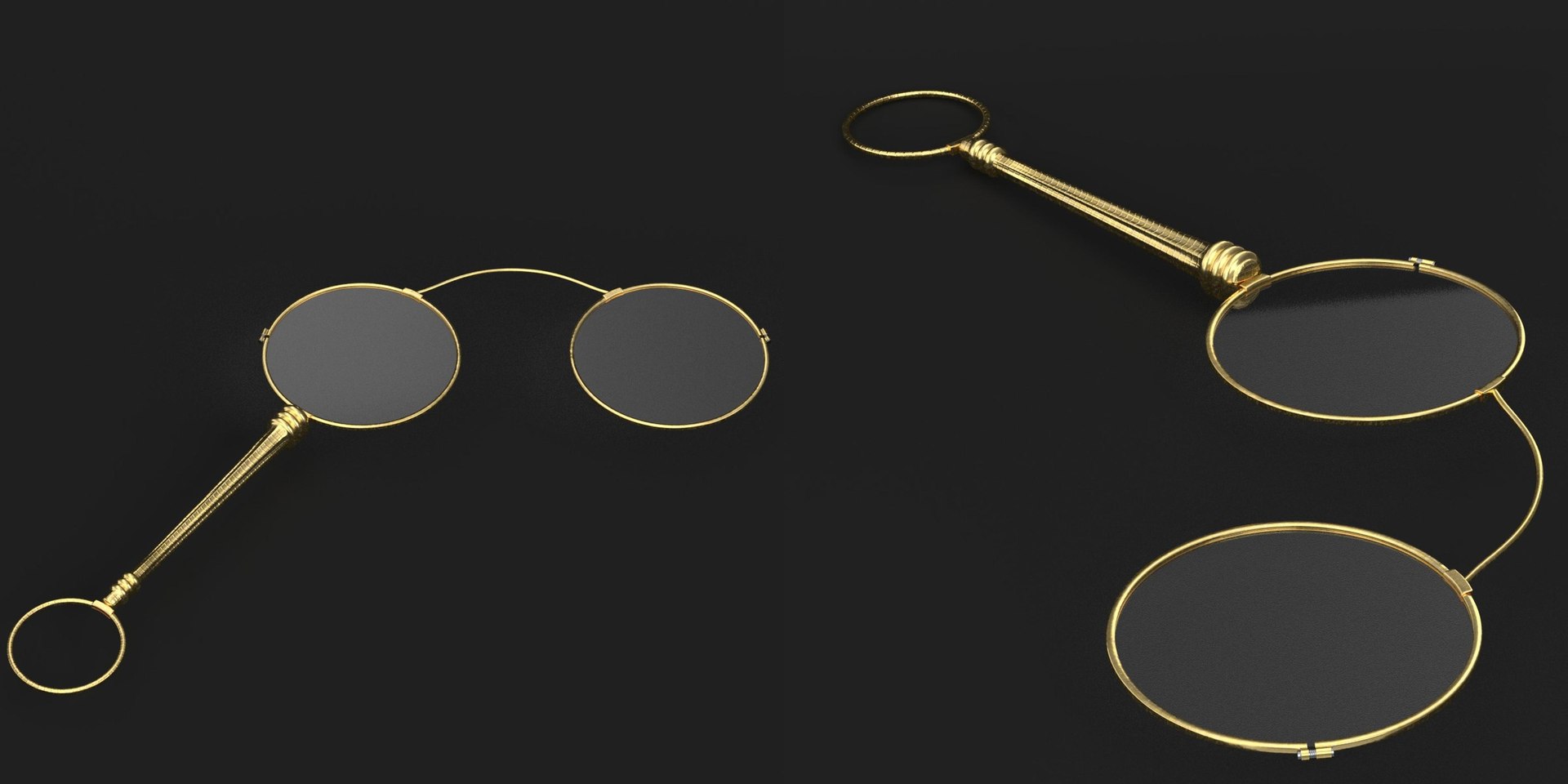 3D Lorgnette Eyeglasses Model - TurboSquid 1879889