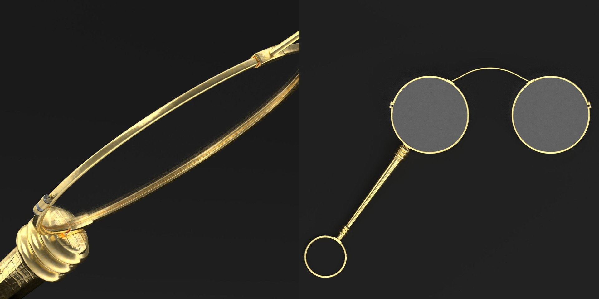 3D Lorgnette Eyeglasses Model - TurboSquid 1879889