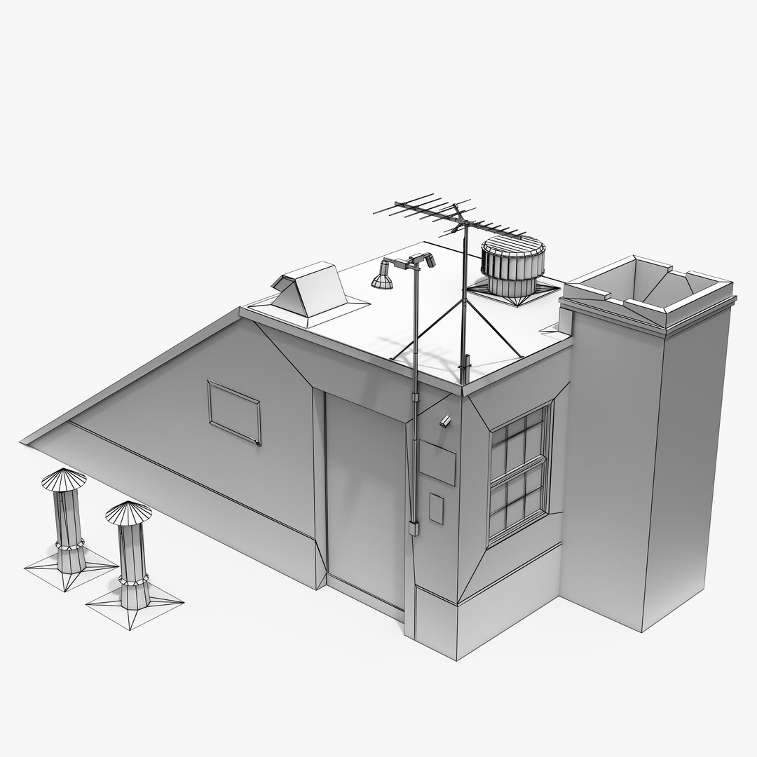 Roof buildings set 3D model - TurboSquid 1386705