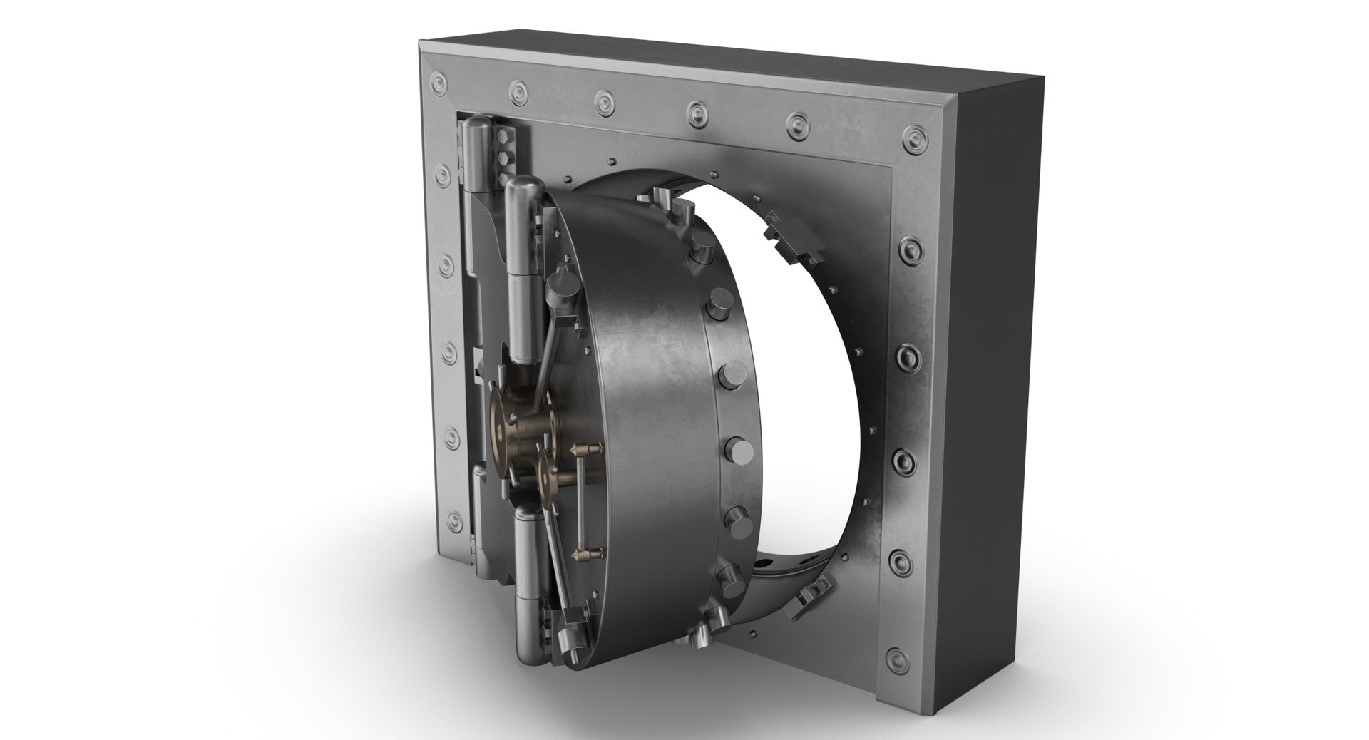 3D Bank Vault Door Open Model - TurboSquid 1419074