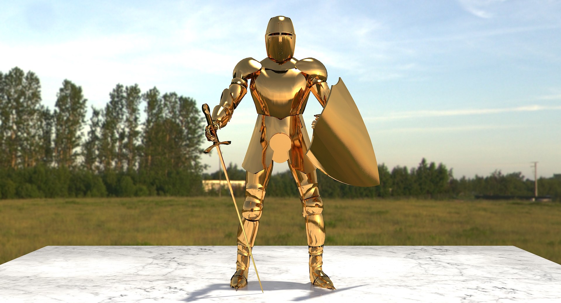 Decorate Knight Sculpture 1 Max