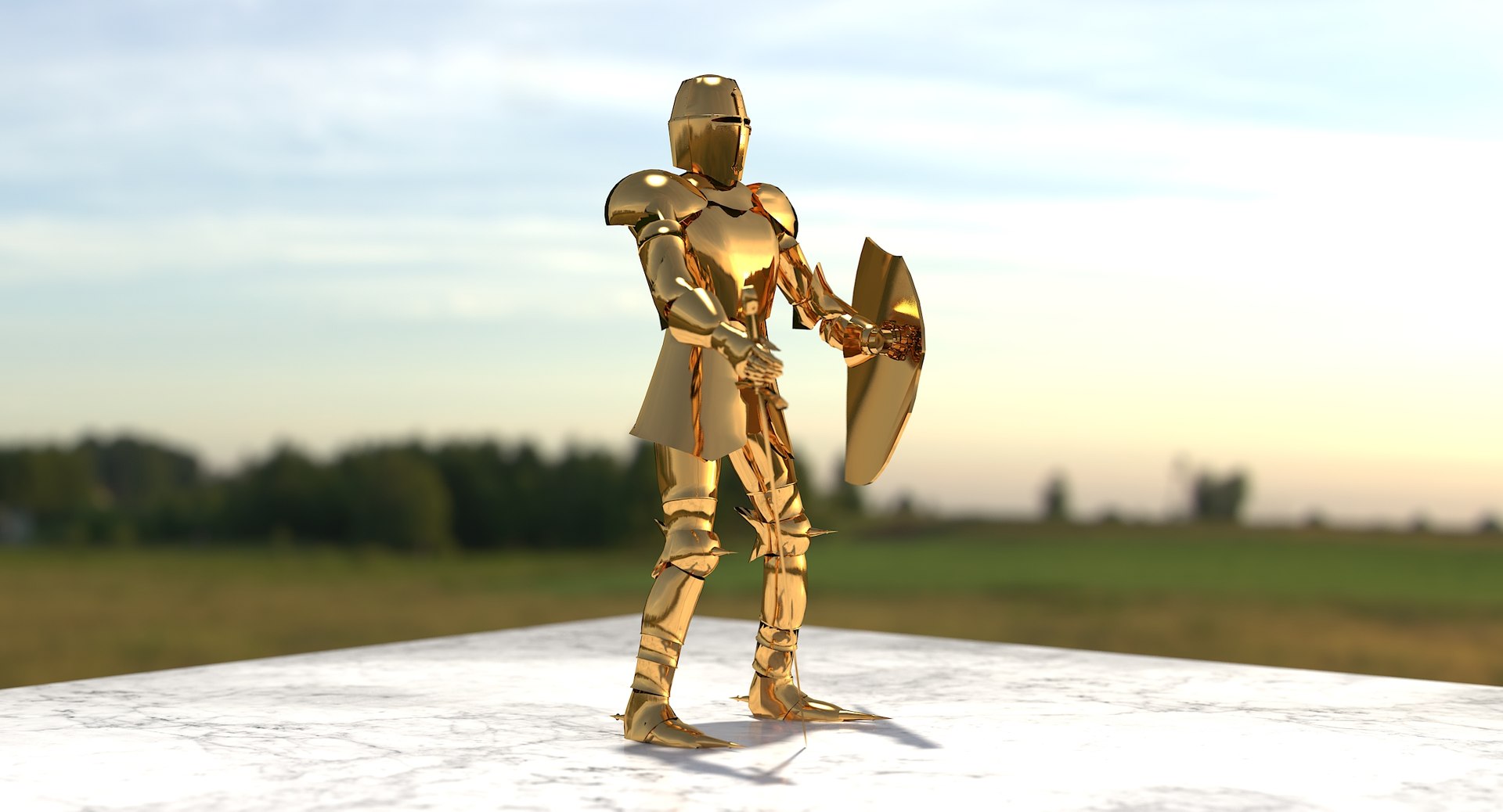 Decorate Knight Sculpture 1 Max