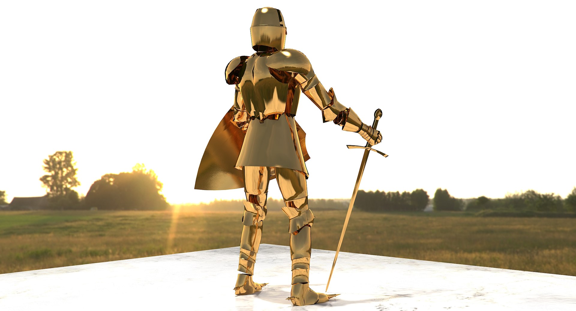 Decorate Knight Sculpture 1 Max