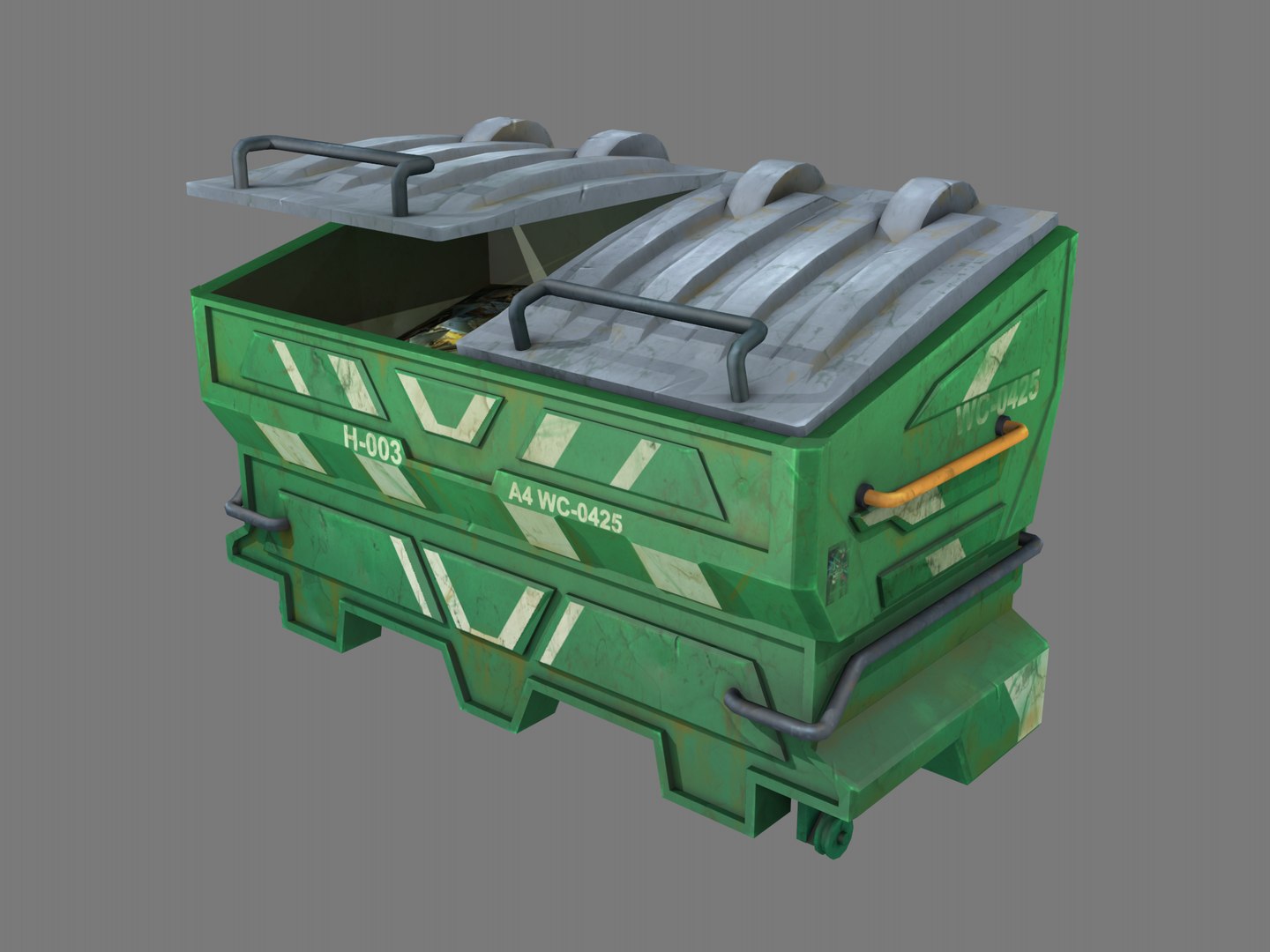 3D pbr green dumpster - TurboSquid 1493578