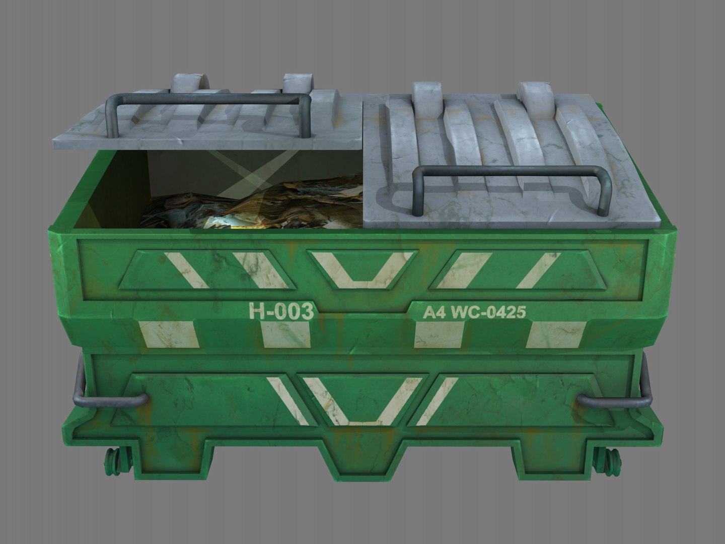 3D pbr green dumpster - TurboSquid 1493578