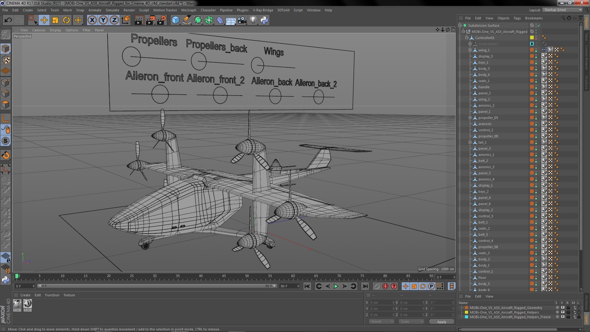 MOBi-One V1 ASX Aircraft Rigged for Cinema 4D 3D - TurboSquid 2033624