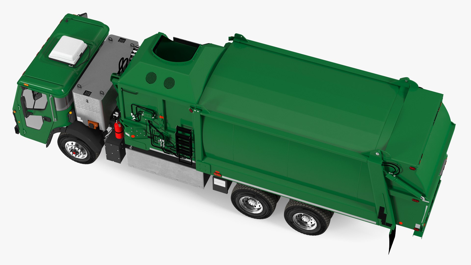 3D Electric Refuse Truck Green Simple Interior model - TurboSquid 2163479