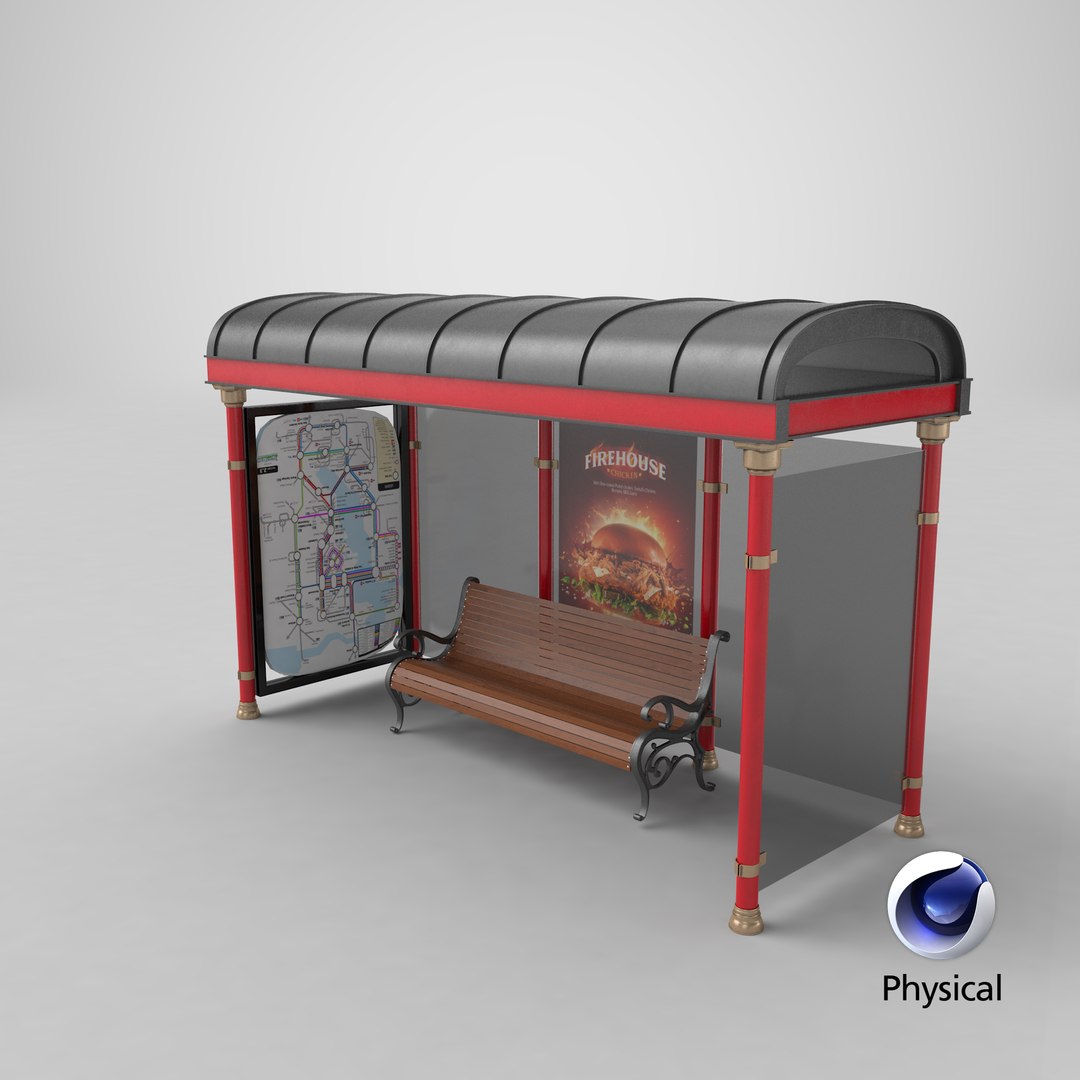 3D Classic Bus Stop 2 Model - TurboSquid 1746549