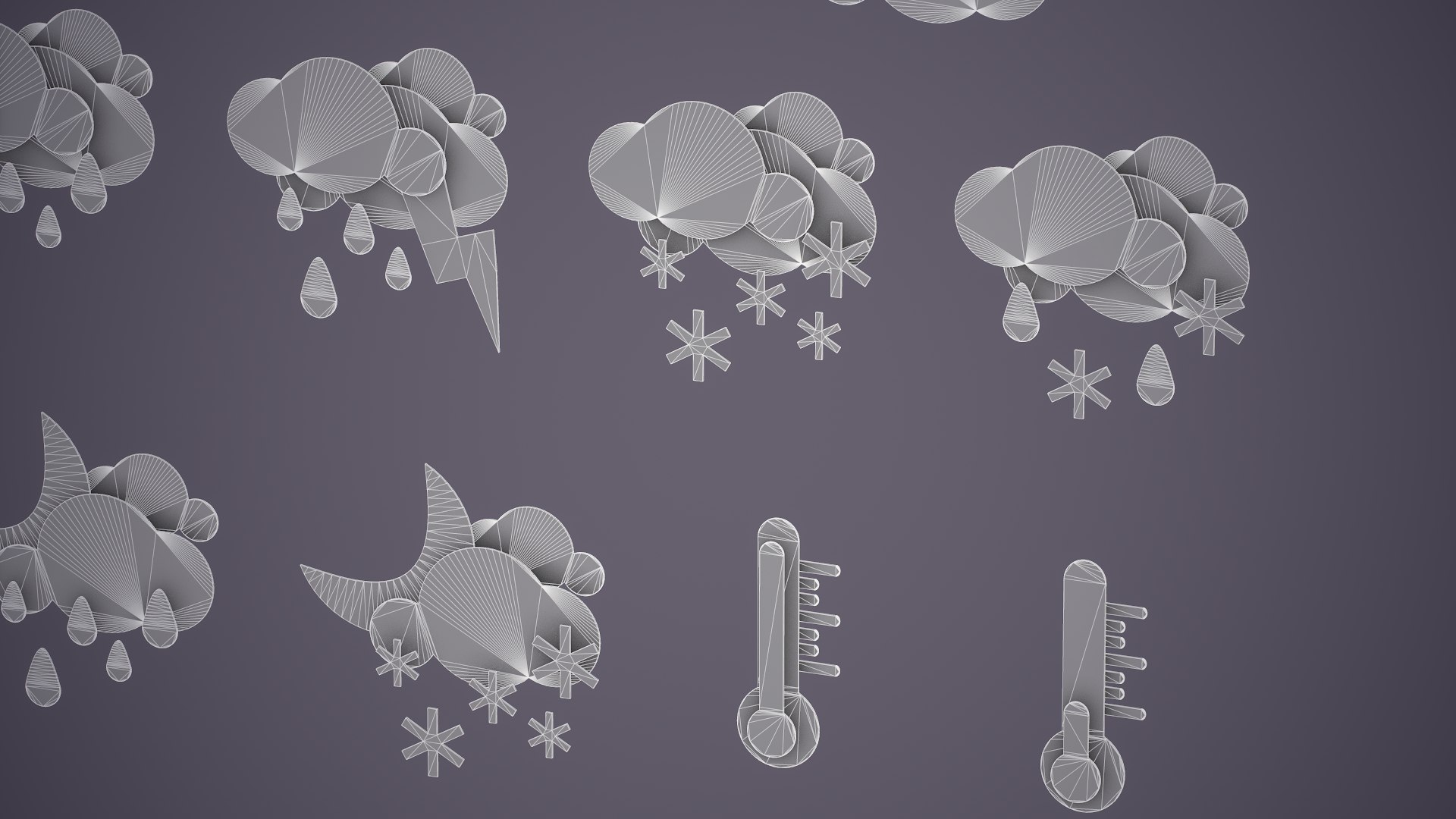 3D Weather Forecast Icons - TurboSquid 2124224
