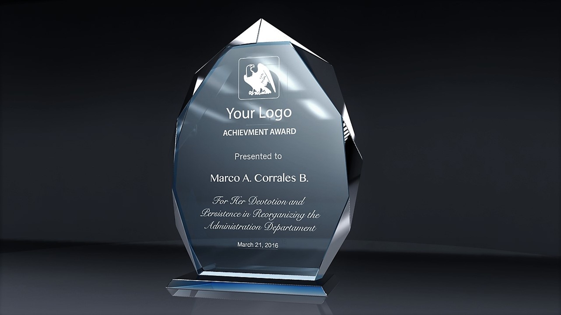 3d Award Glass Model
