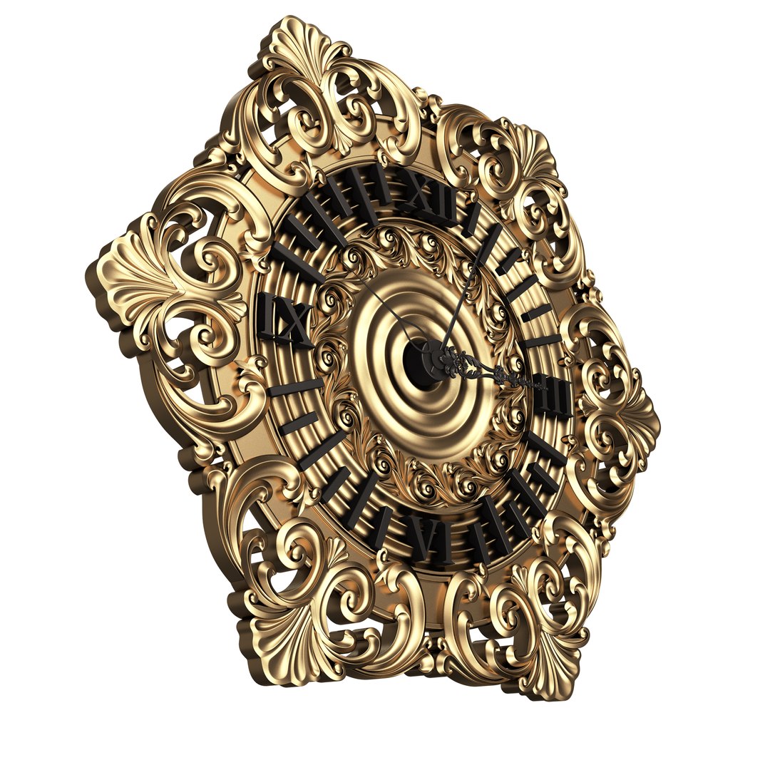 Classic Wall Clock 07 Gold 3D model - TurboSquid 2137335