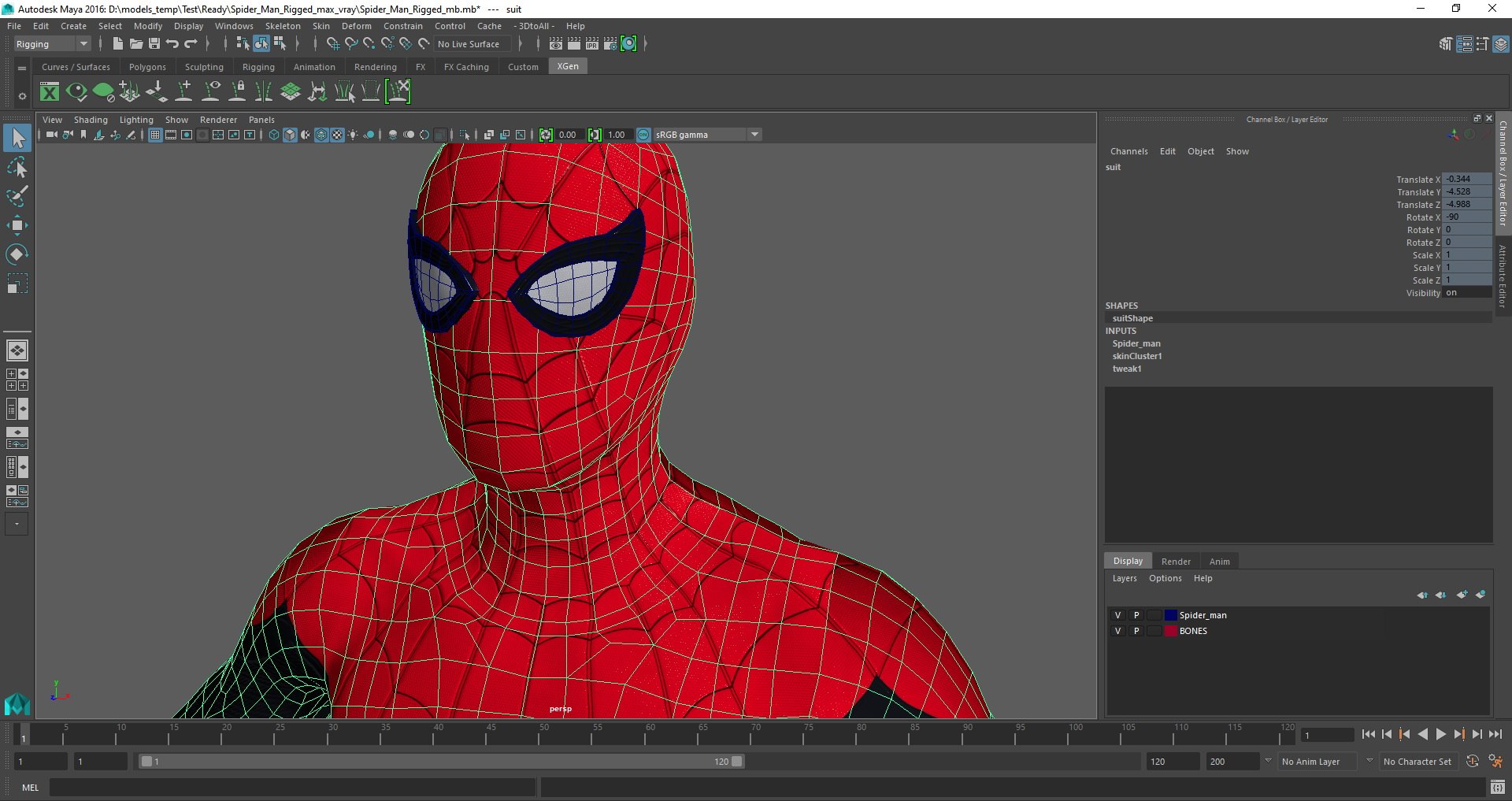 3D Spider Man Rigged for Maya model - TurboSquid 1859858
