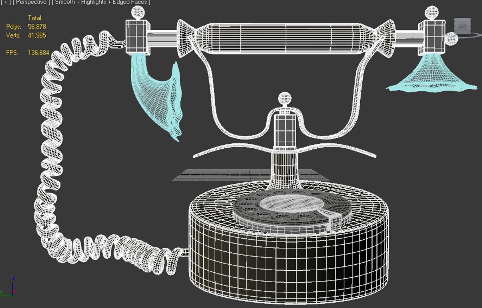 3d retro telephone model