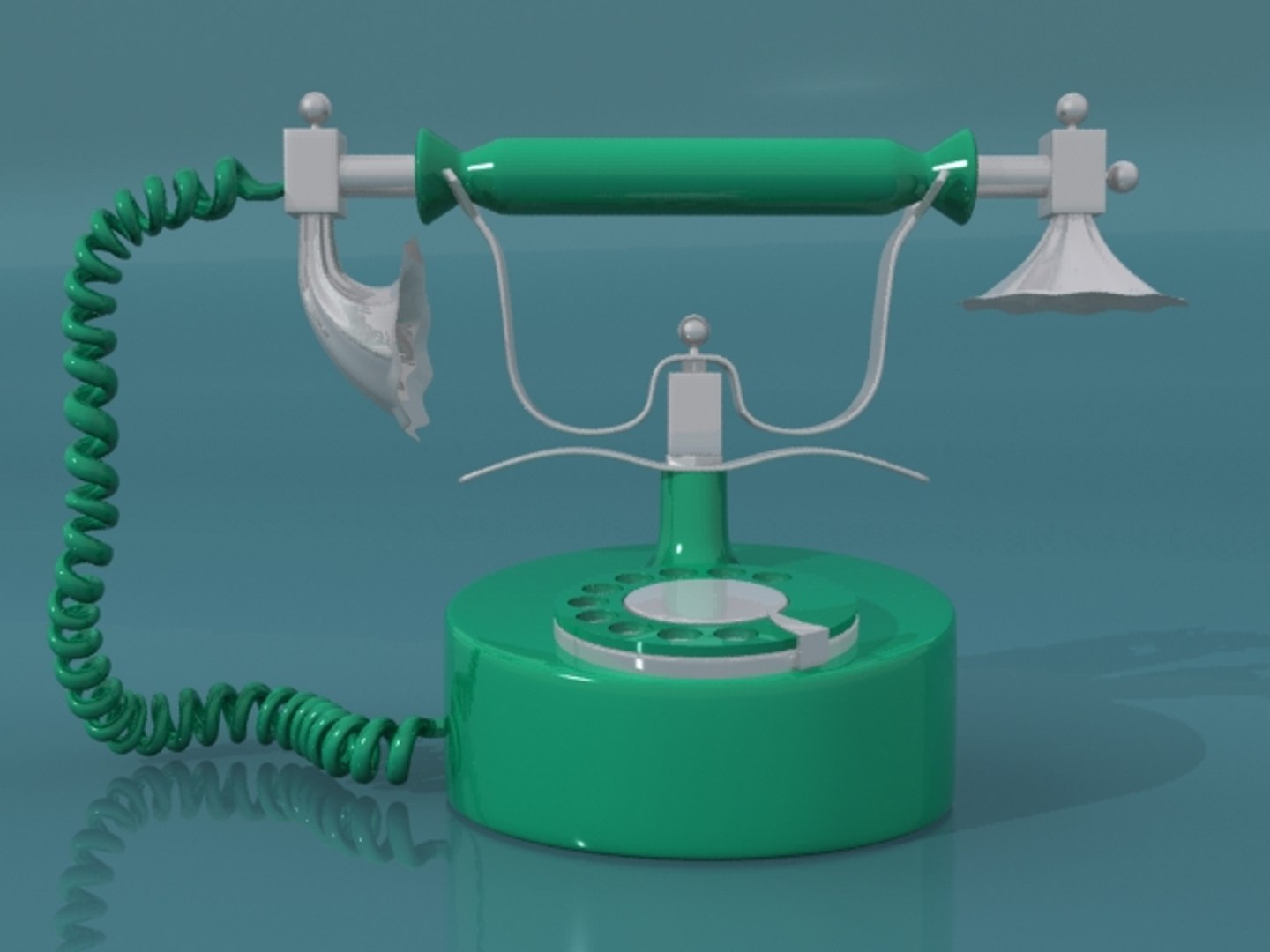 3d retro telephone model