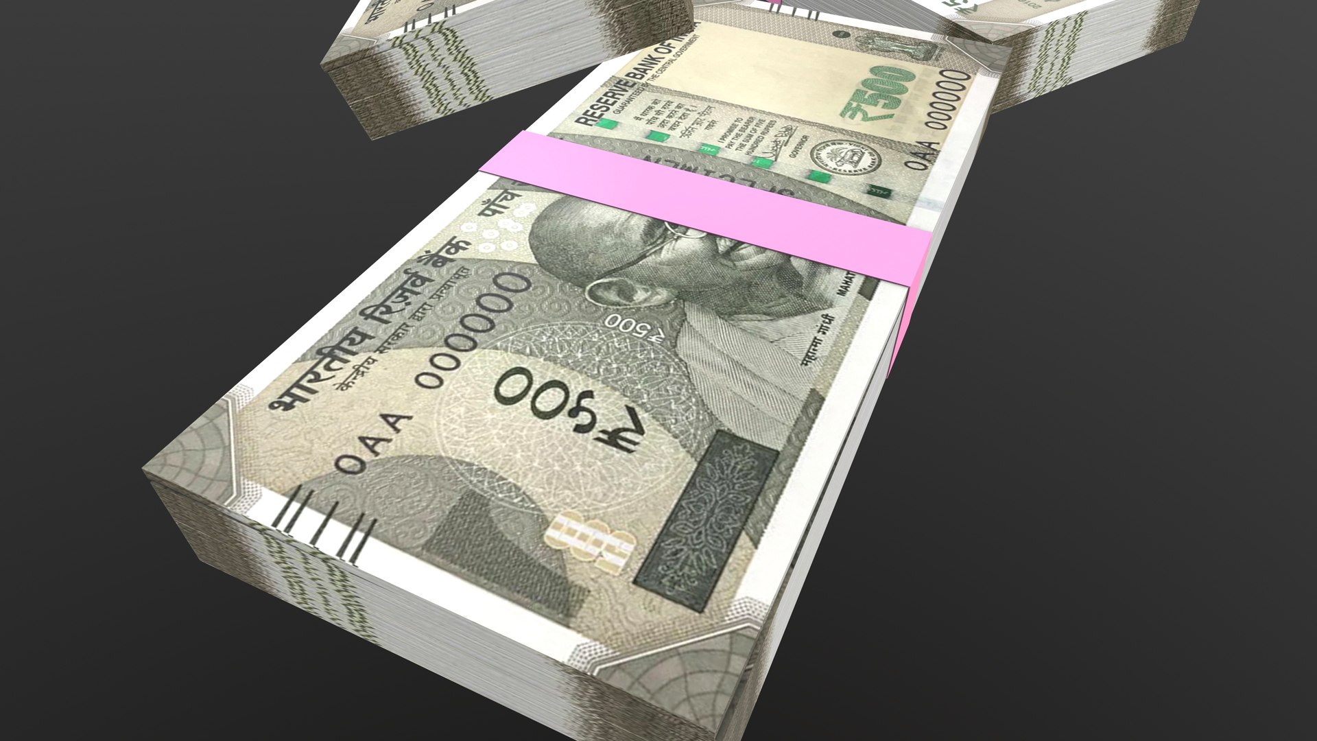 Indian 500 Note Currency Bundle AR VR PBR Model - TurboSquid 2006997