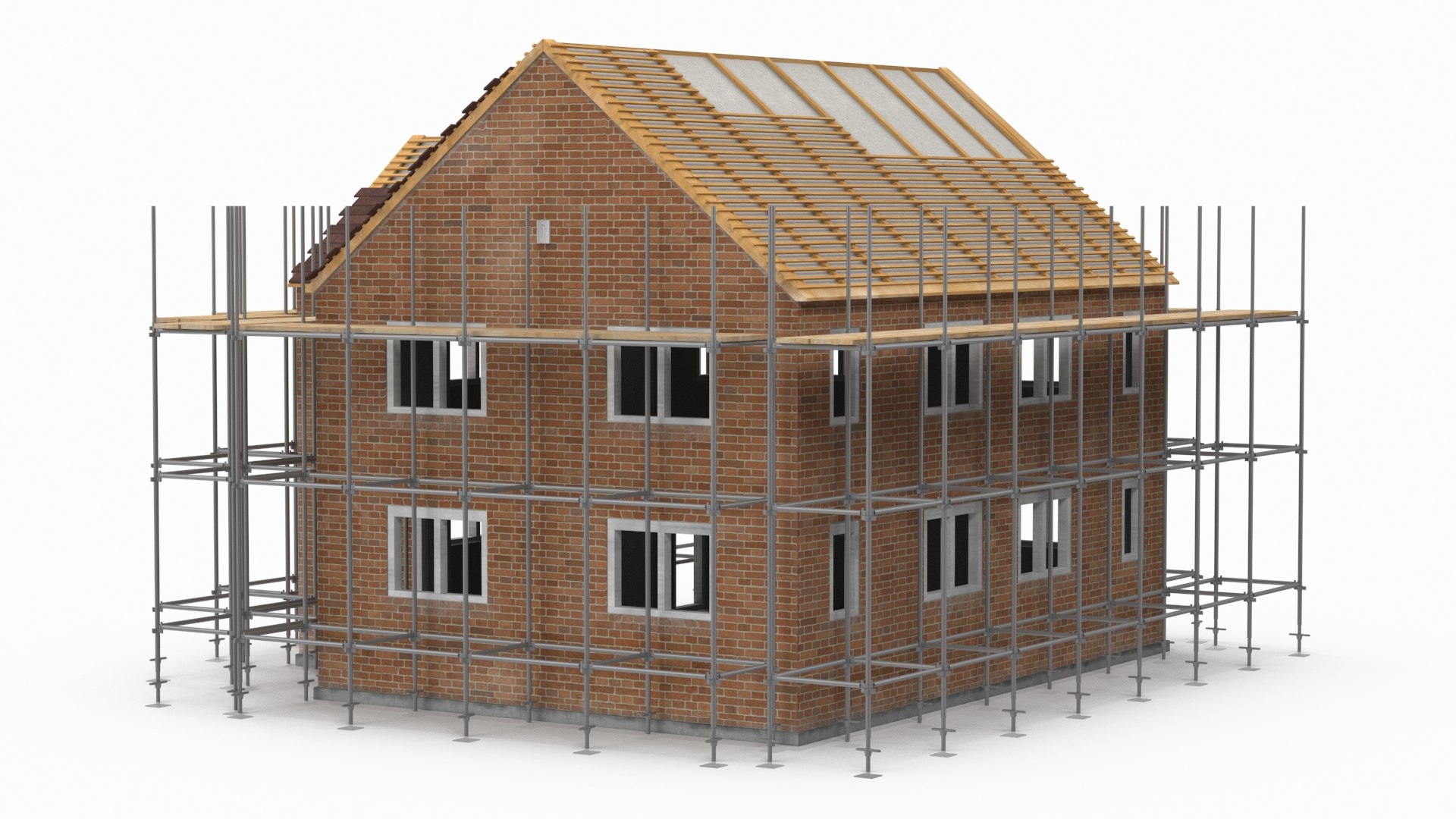 Residential House Under Construction 3D Model - TurboSquid 2263544
