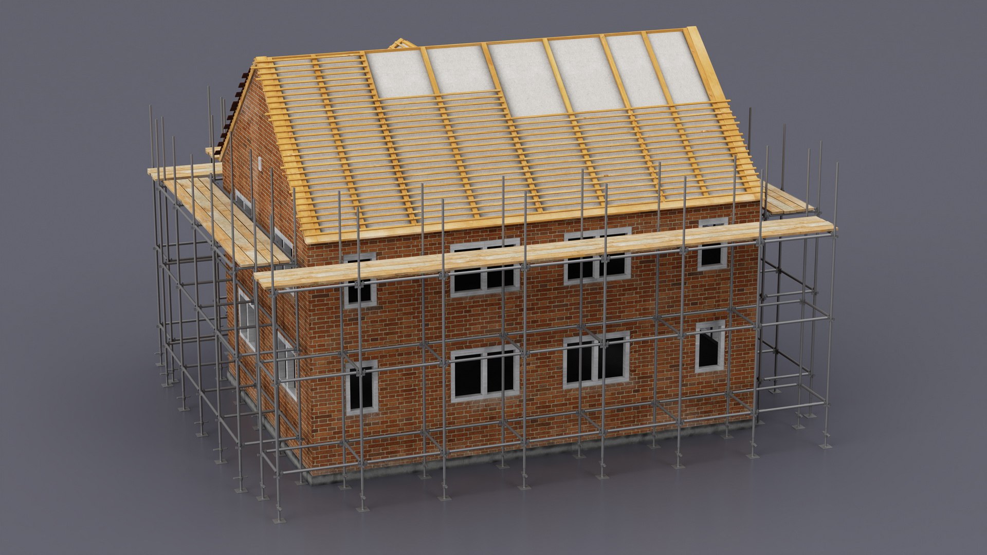 Residential House Under Construction 3D Model - TurboSquid 2263544