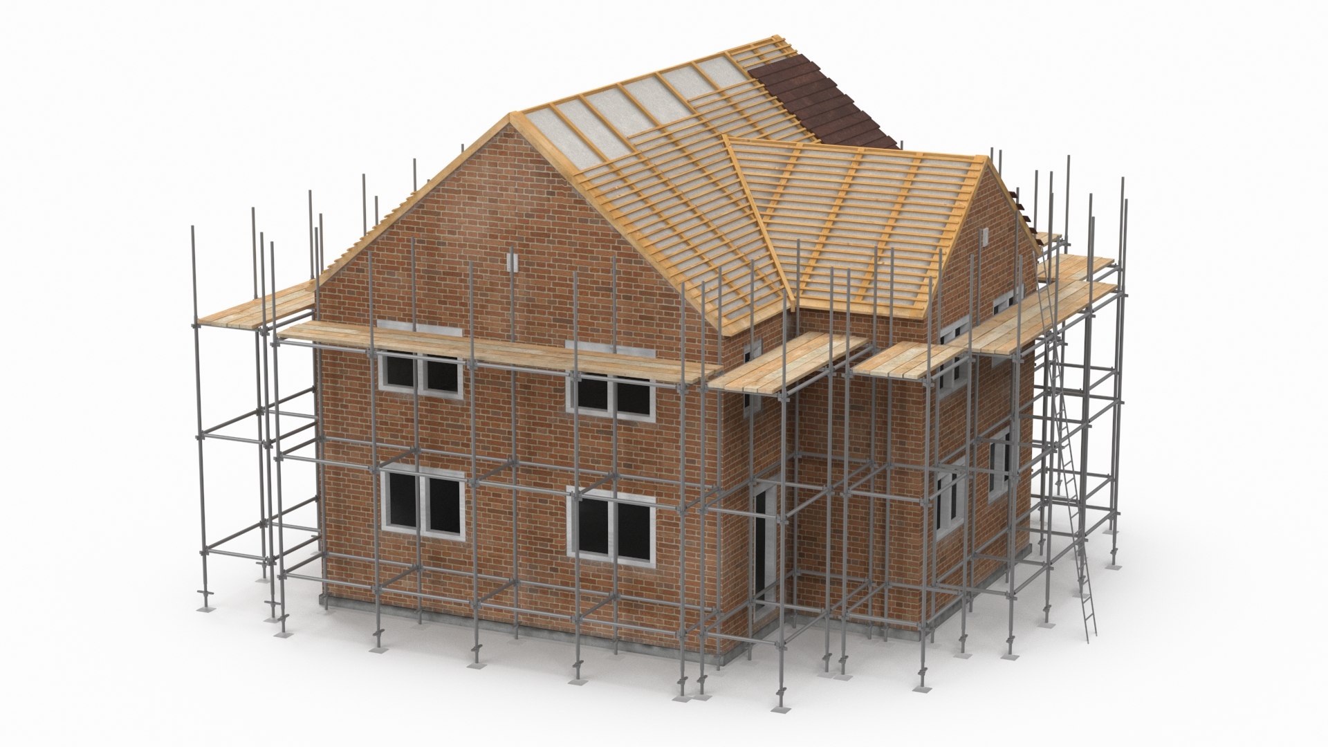 Residential House Under Construction 3D Model - TurboSquid 2263544
