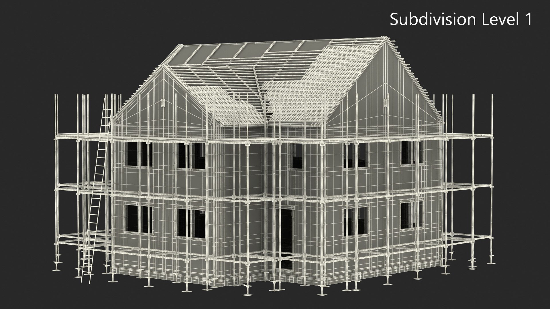Residential House Under Construction 3D Model - TurboSquid 2263544