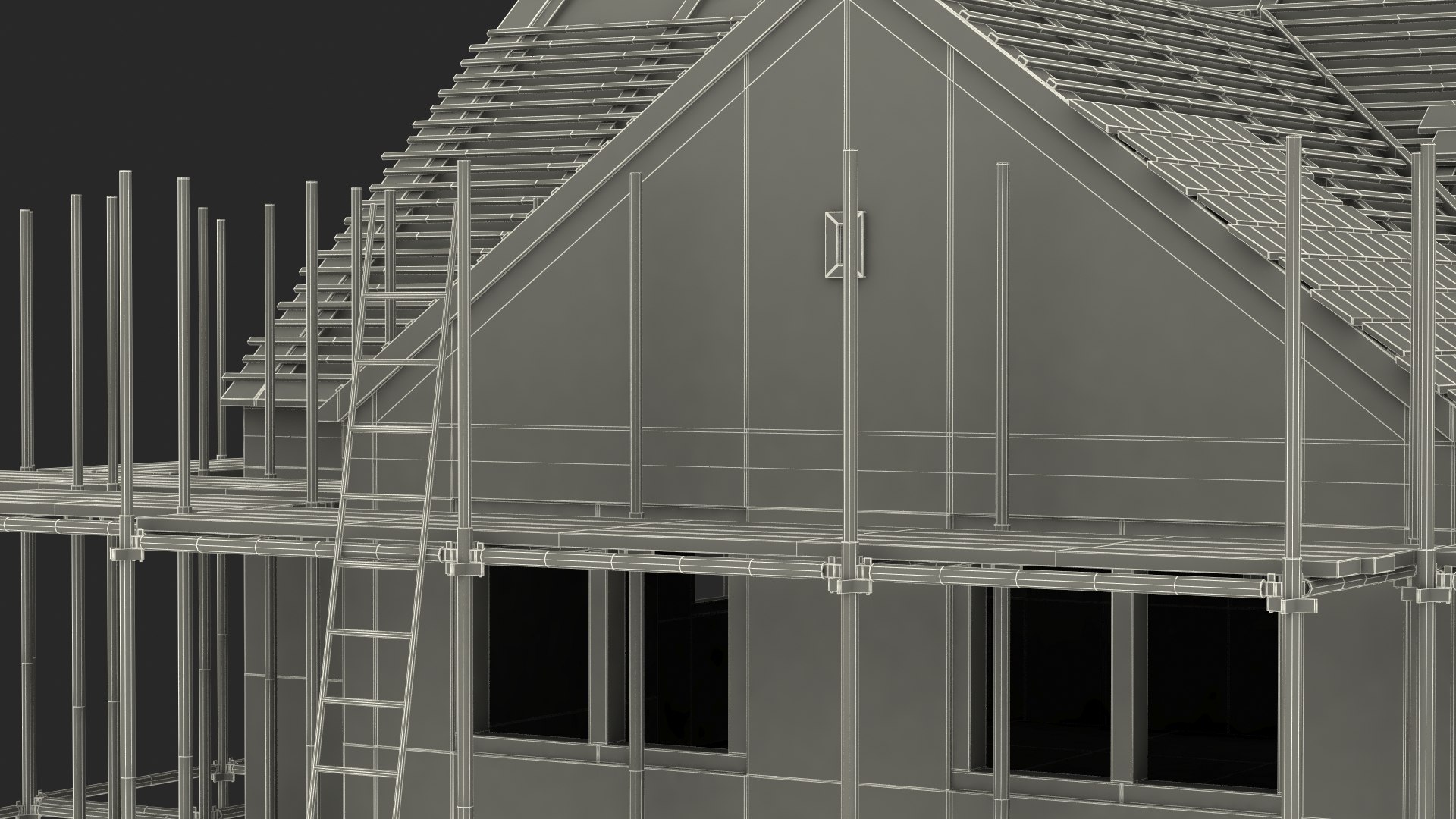 Residential House Under Construction 3D Model - TurboSquid 2263544