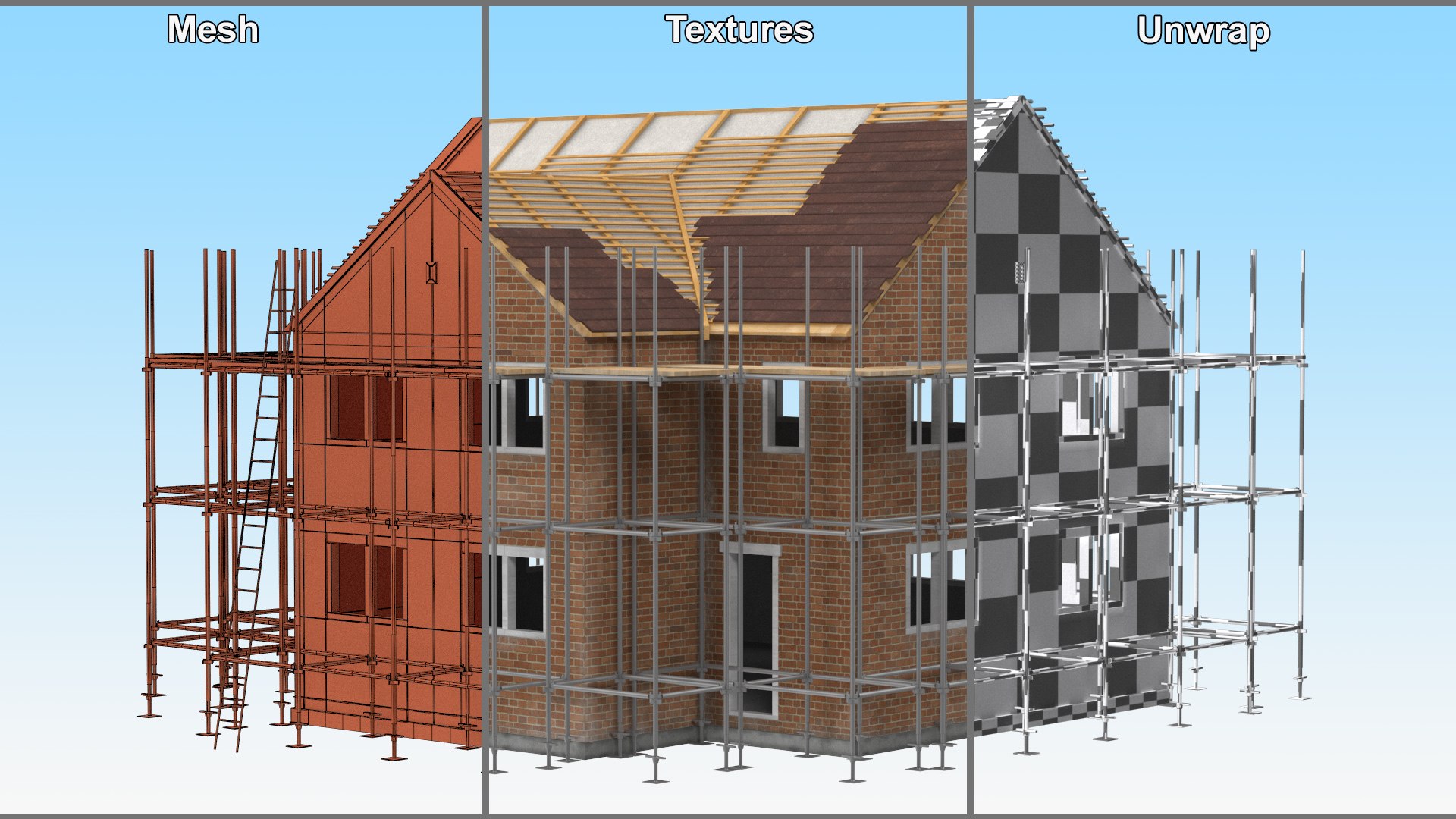 Residential House Under Construction 3D Model - TurboSquid 2263544