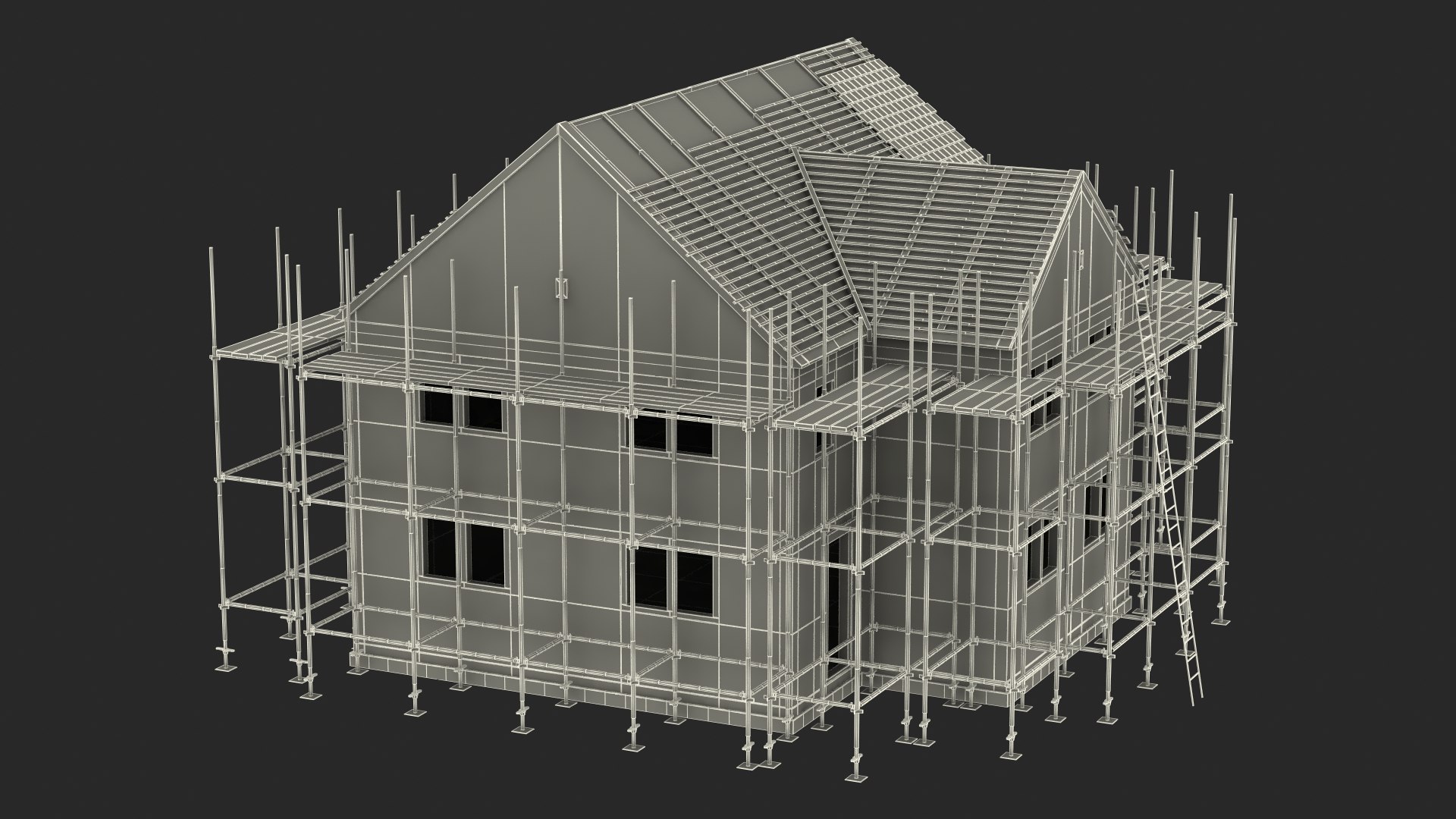 Residential House Under Construction 3D Model - TurboSquid 2263544