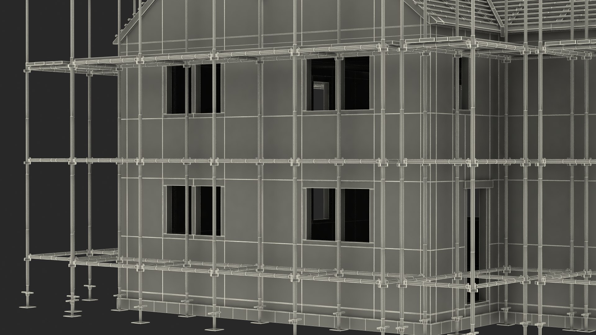 Residential House Under Construction 3D Model - TurboSquid 2263544