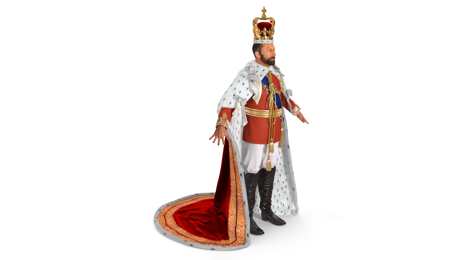 3D Model Medieval Monarchs Wearing Robe With Fur - TurboSquid 2218415