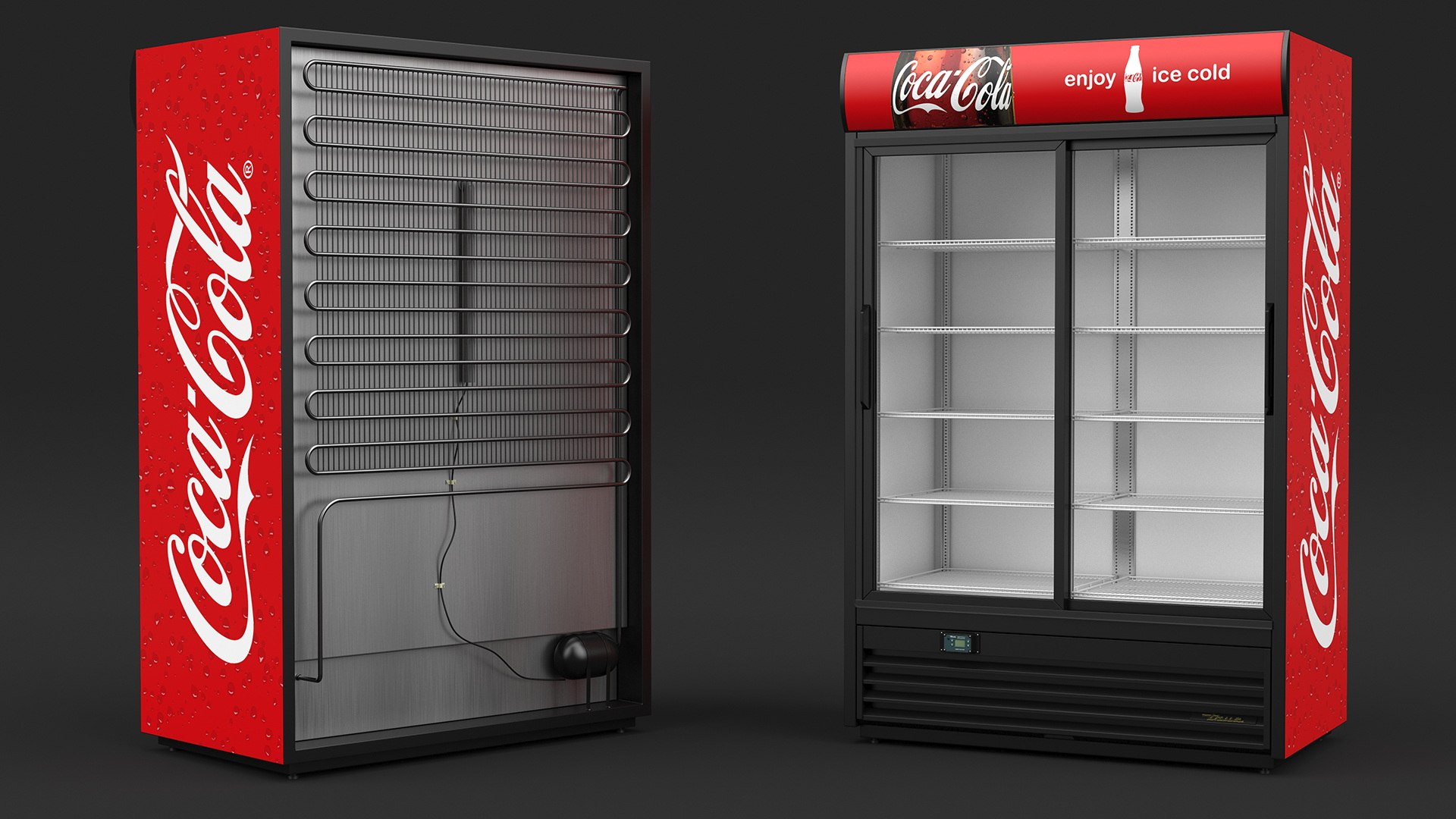 3D Model Commercial Glass Door Beverage Display Cooler - TurboSquid 2141020