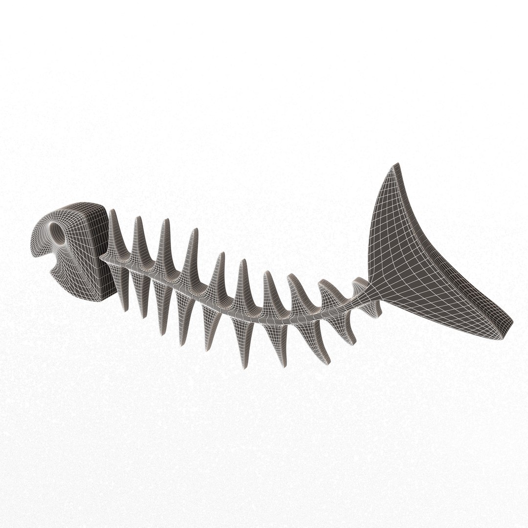 Fish Bone Cartoon 3D Model - TurboSquid 2026943