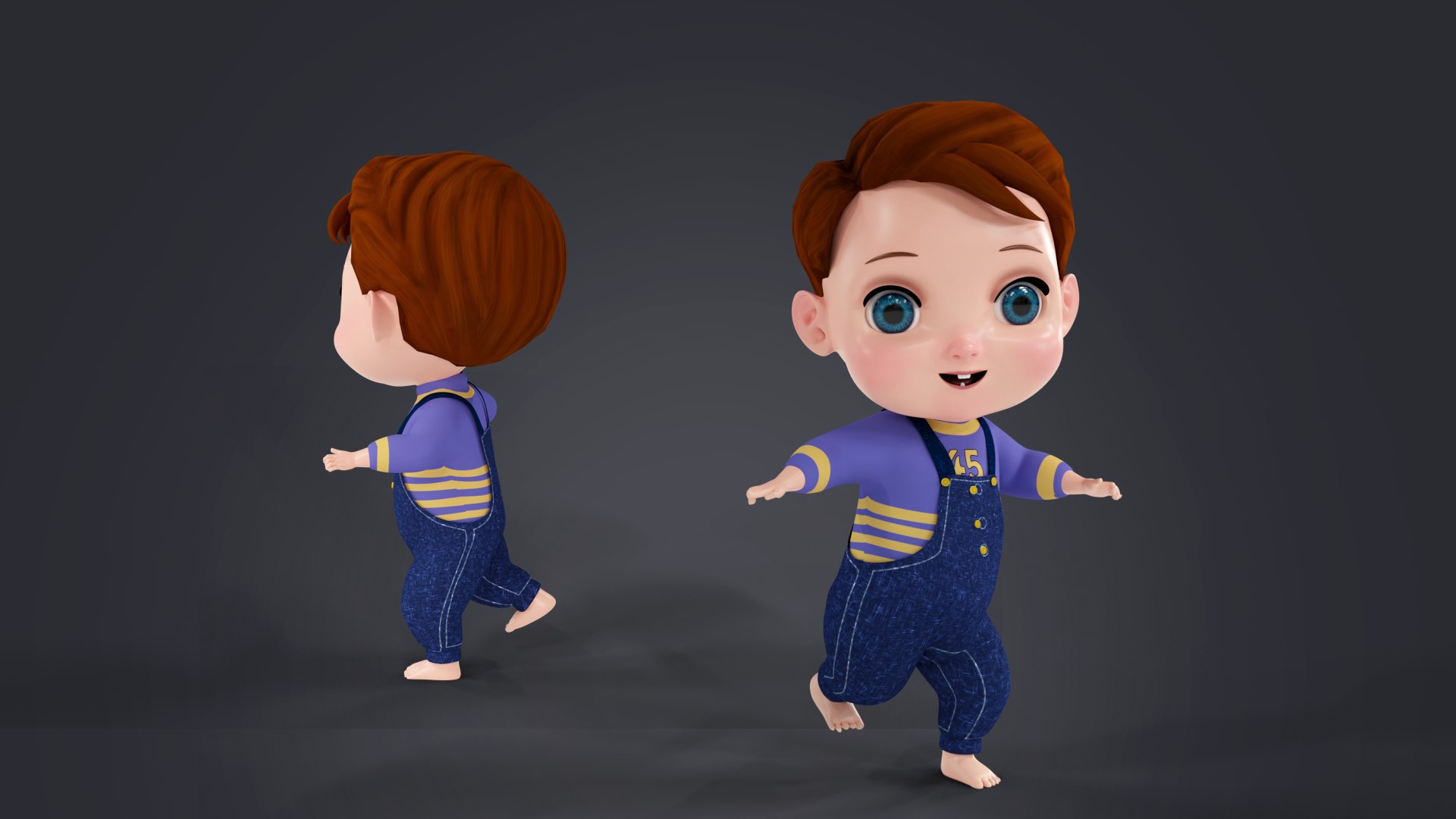3D Cartoon Boy Full Rigged - TurboSquid 1729998