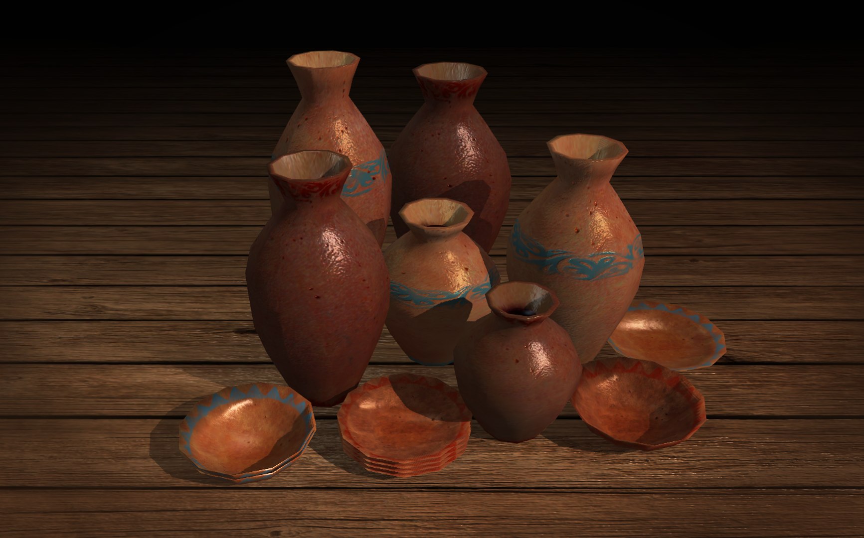 3d Model Breakable Vases Bowls