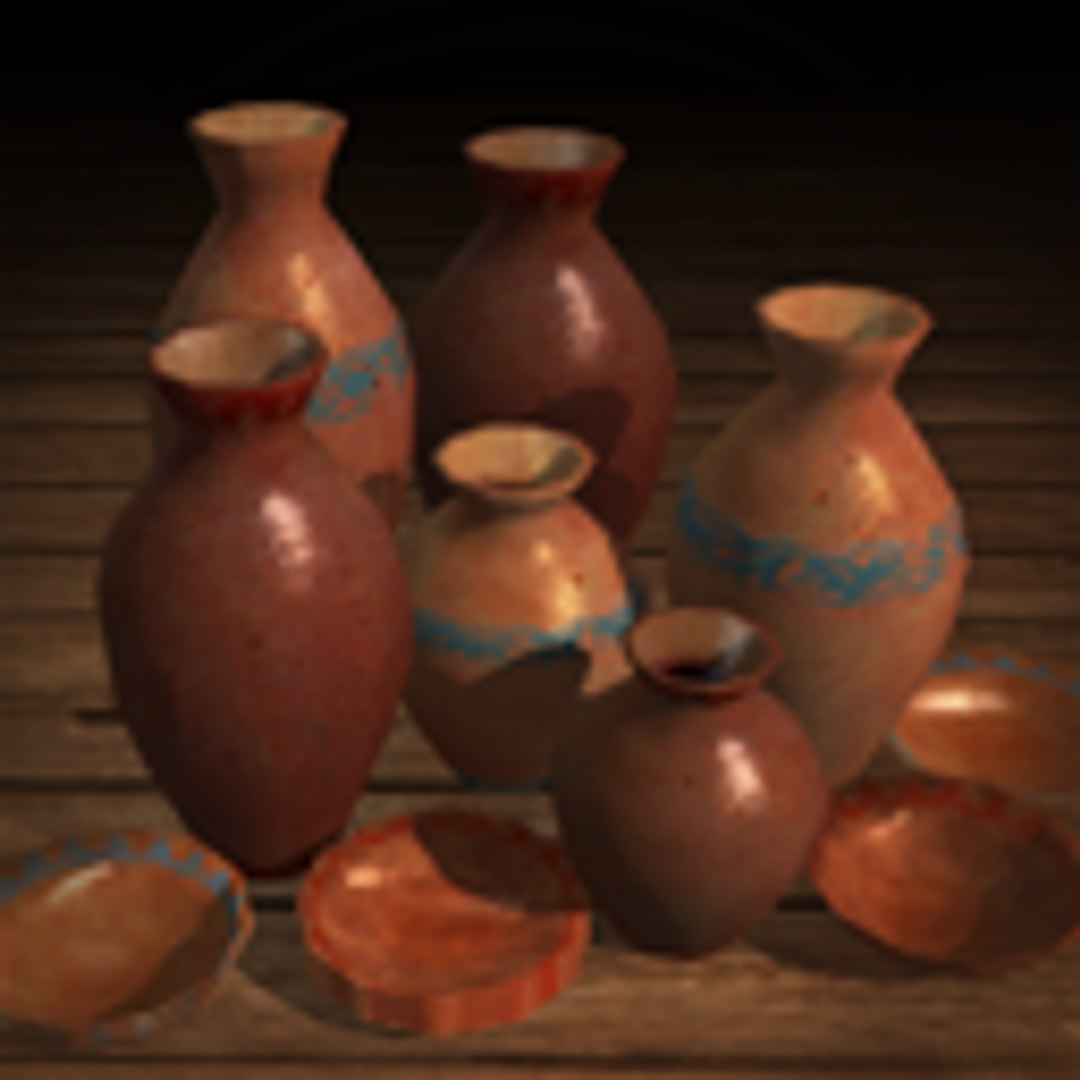 3d Model Breakable Vases Bowls