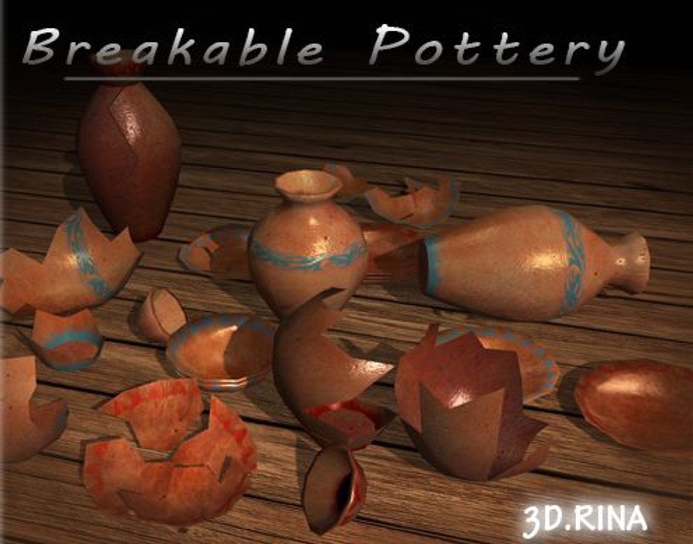 3d Model Breakable Vases Bowls