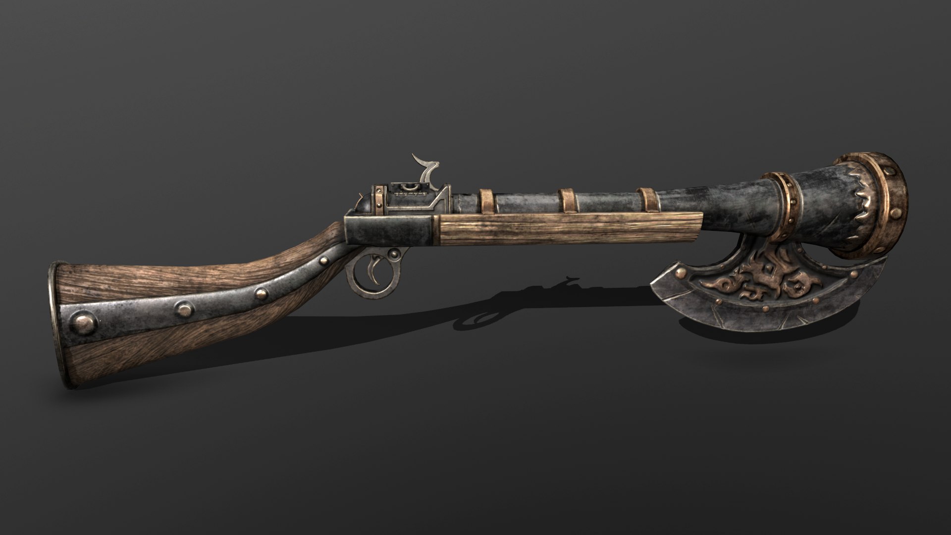 3D Axe Musket Model - TurboSquid 1183911