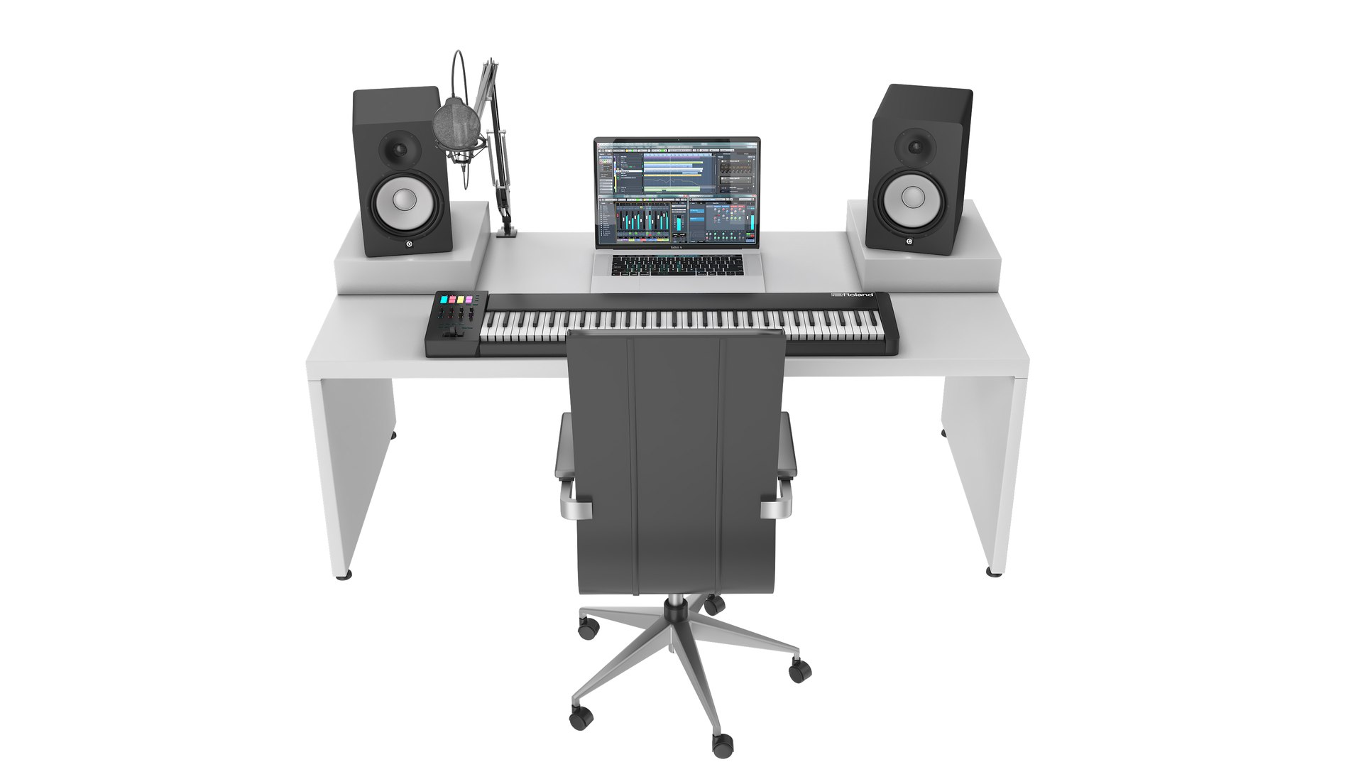 3D Model Home Music Studio Desk - TurboSquid 2296604